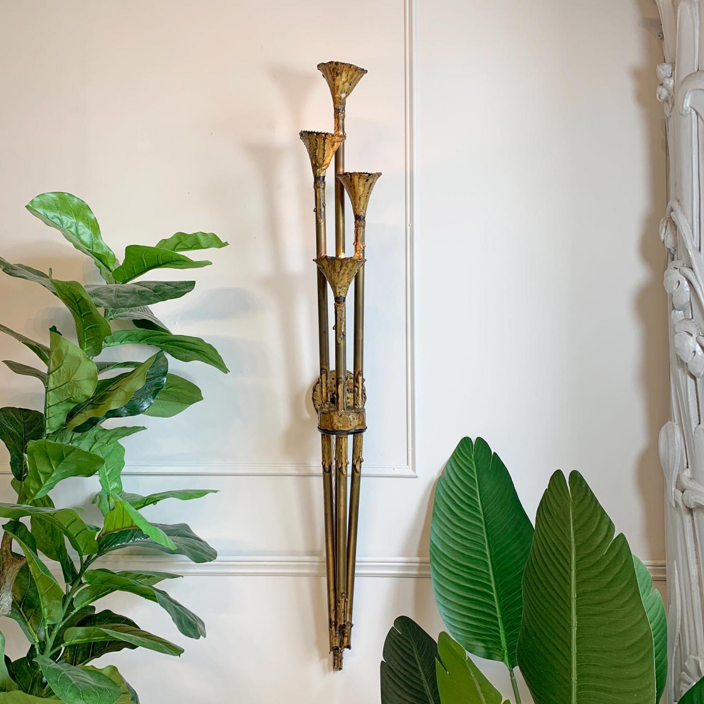 Tom Greene - Brutalist Lotus Torchiere Wall Light by Tom Greene for ...