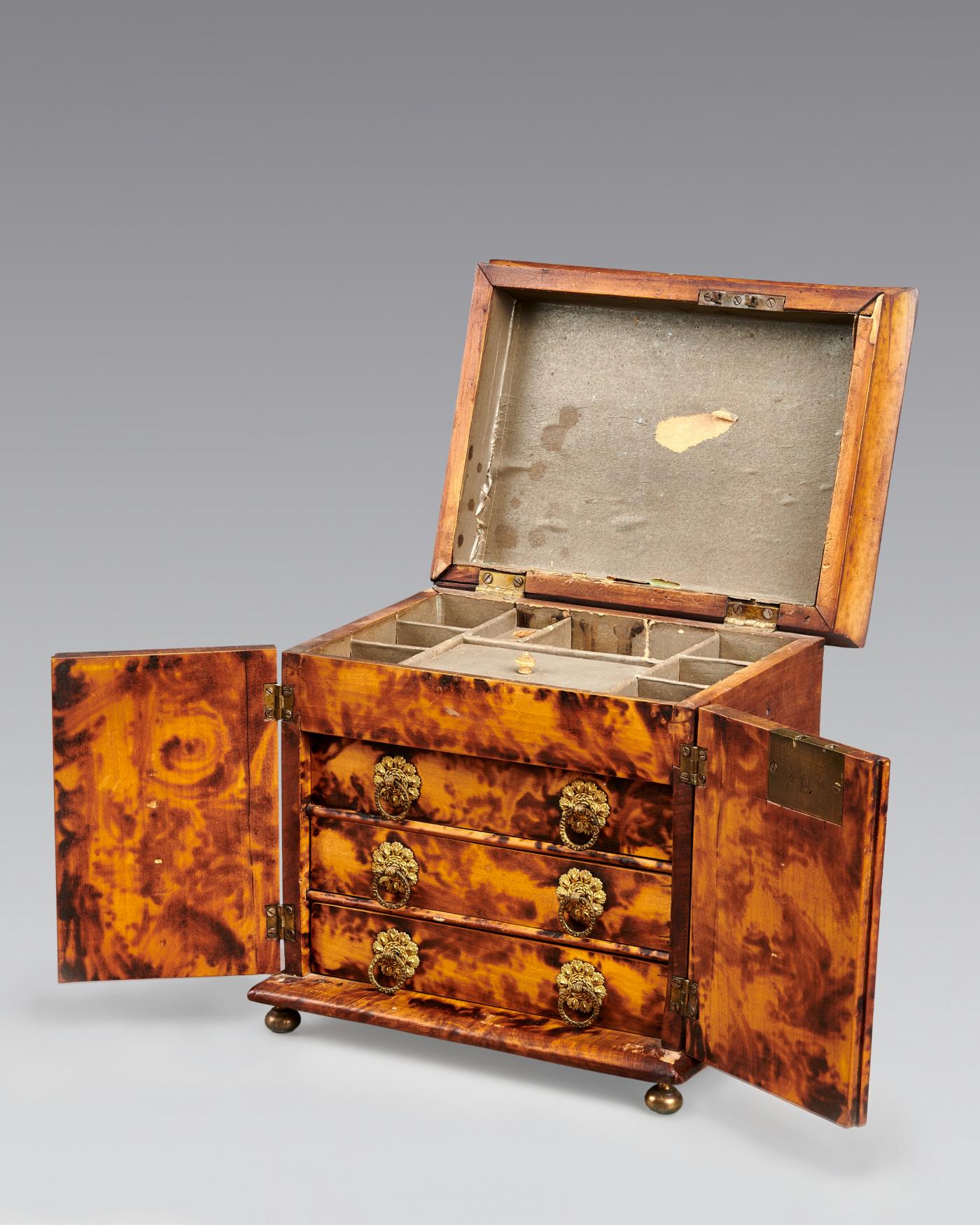 Trinket Box with Faux Tortoiseshell Decoration