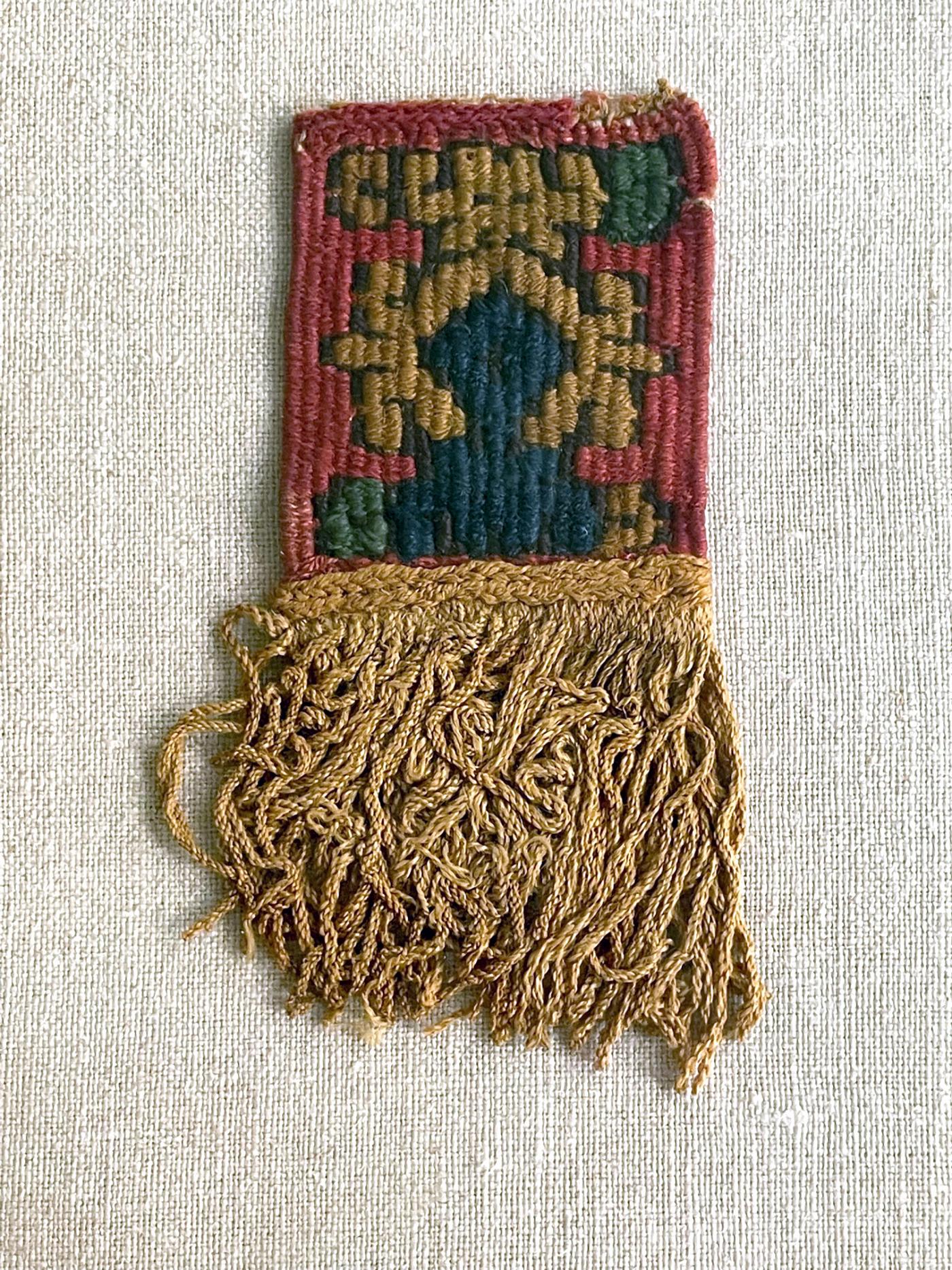 Two Frame Pre-Columbian Woven Textile Fragments Inca Culture Peru