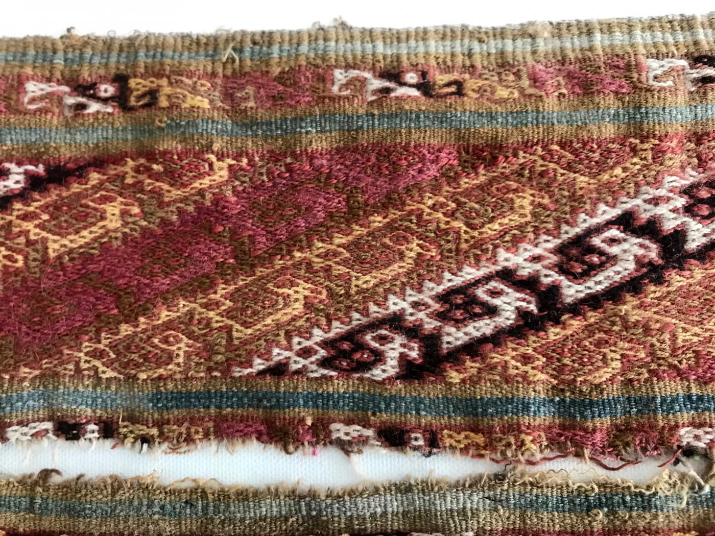 Two Framed Pre-Columbian Textile Fragments and Tools