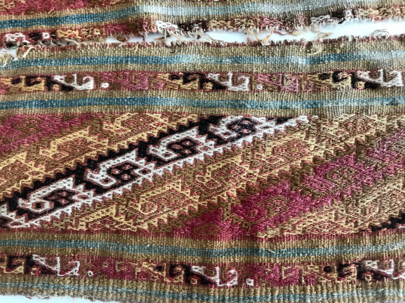 Two Framed Pre-Columbian Textile Fragments and Tools