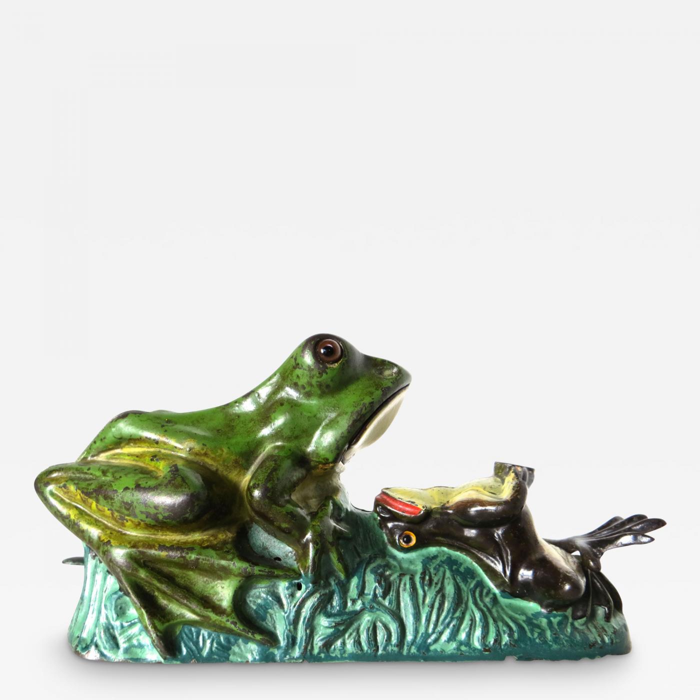 "Two Frogs" Mechanical Bank. American, Circa 1882