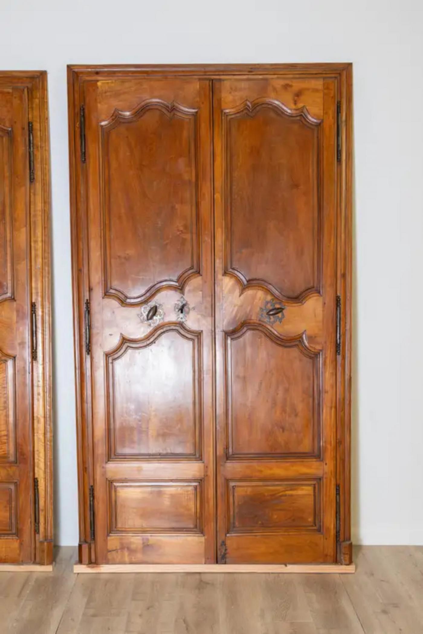 Two Pairs of 18th Century French Alder Communication Doors From Avignon