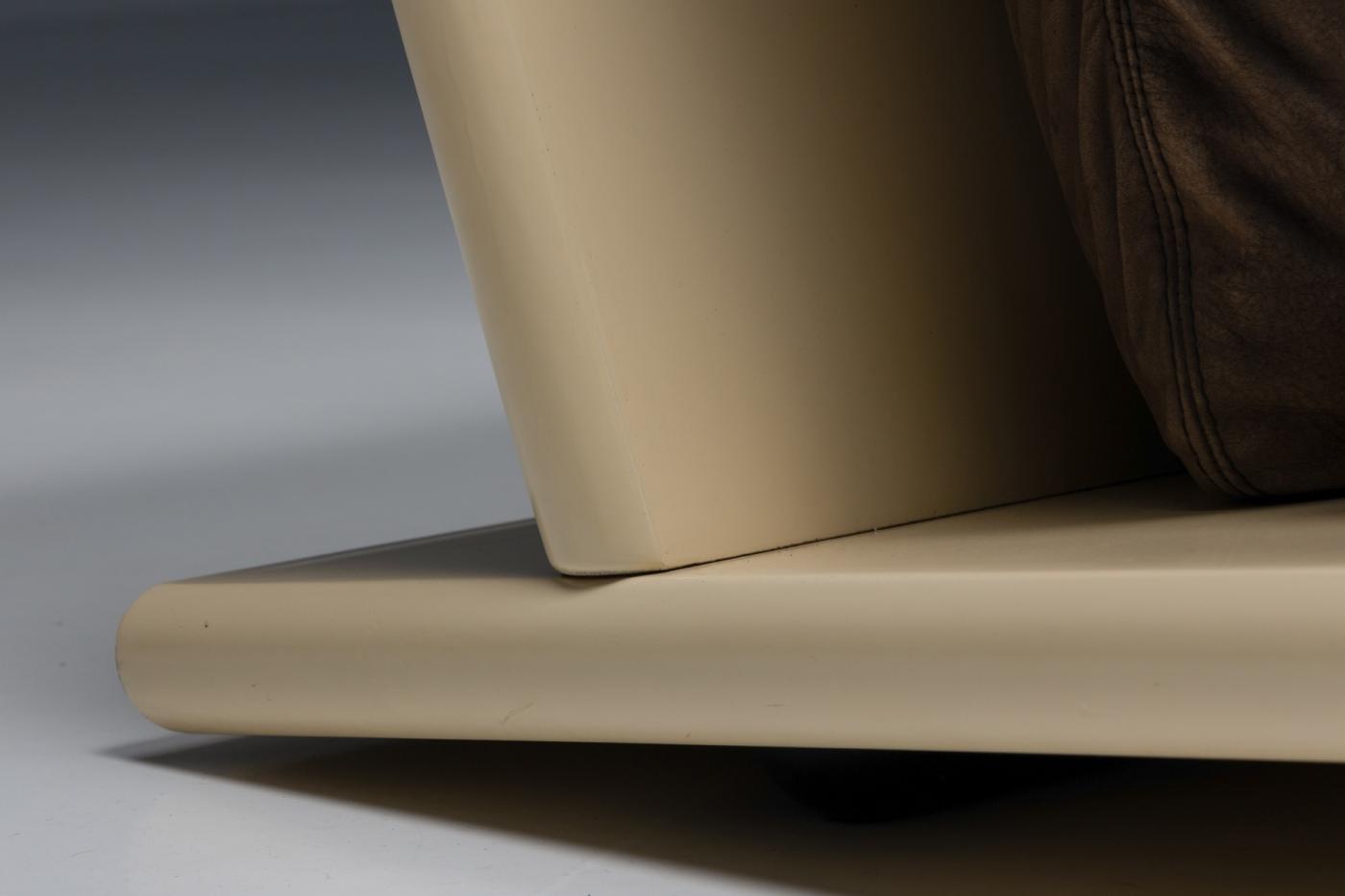 Two-Seater Sofa, Lacquer & Leather - 1970's