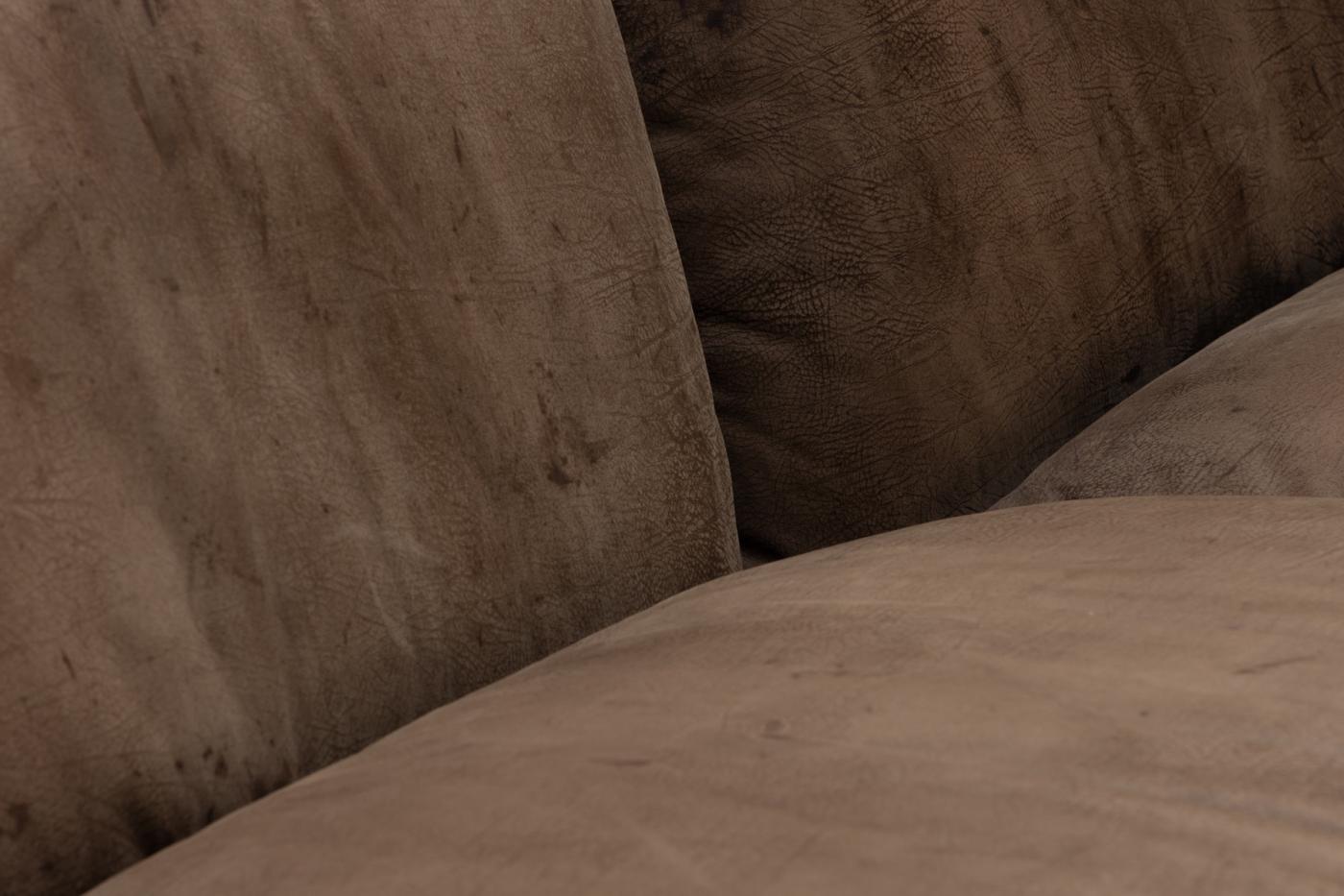 Two-Seater Sofa, Lacquer & Leather - 1970's