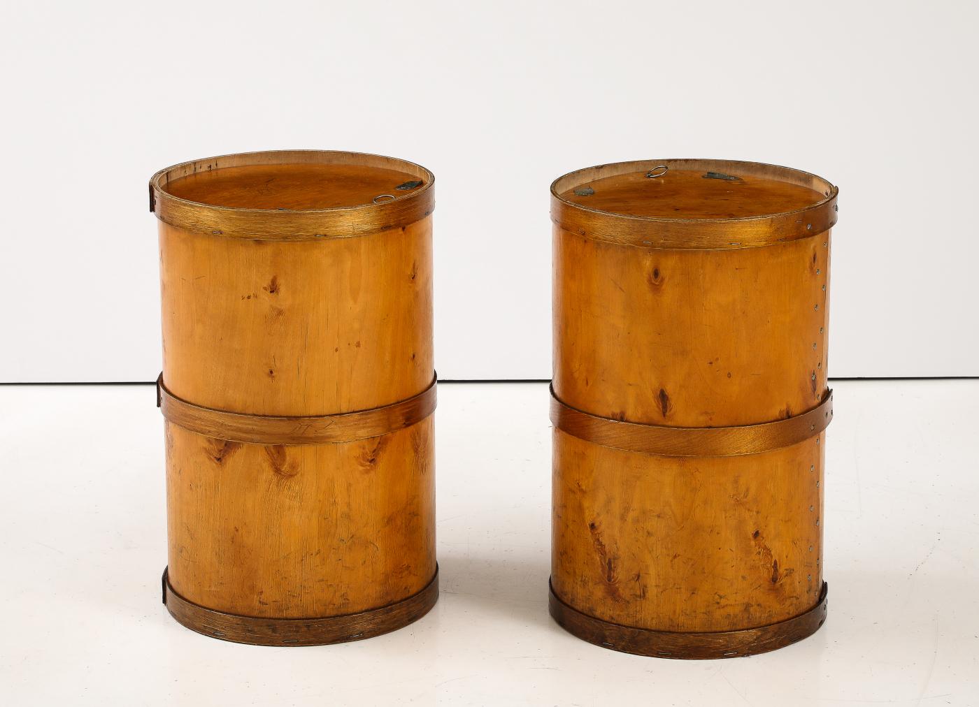 Two Swedish Birch Sugar Barrels, Circa 1960s