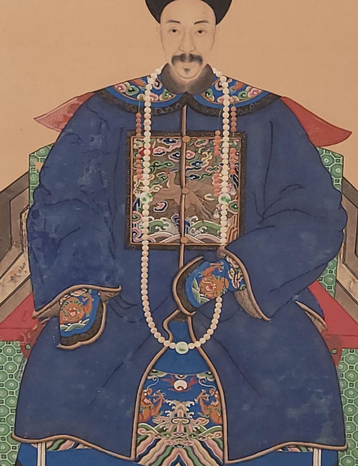 Typical Large Ancestor Portrait, China circa 1890