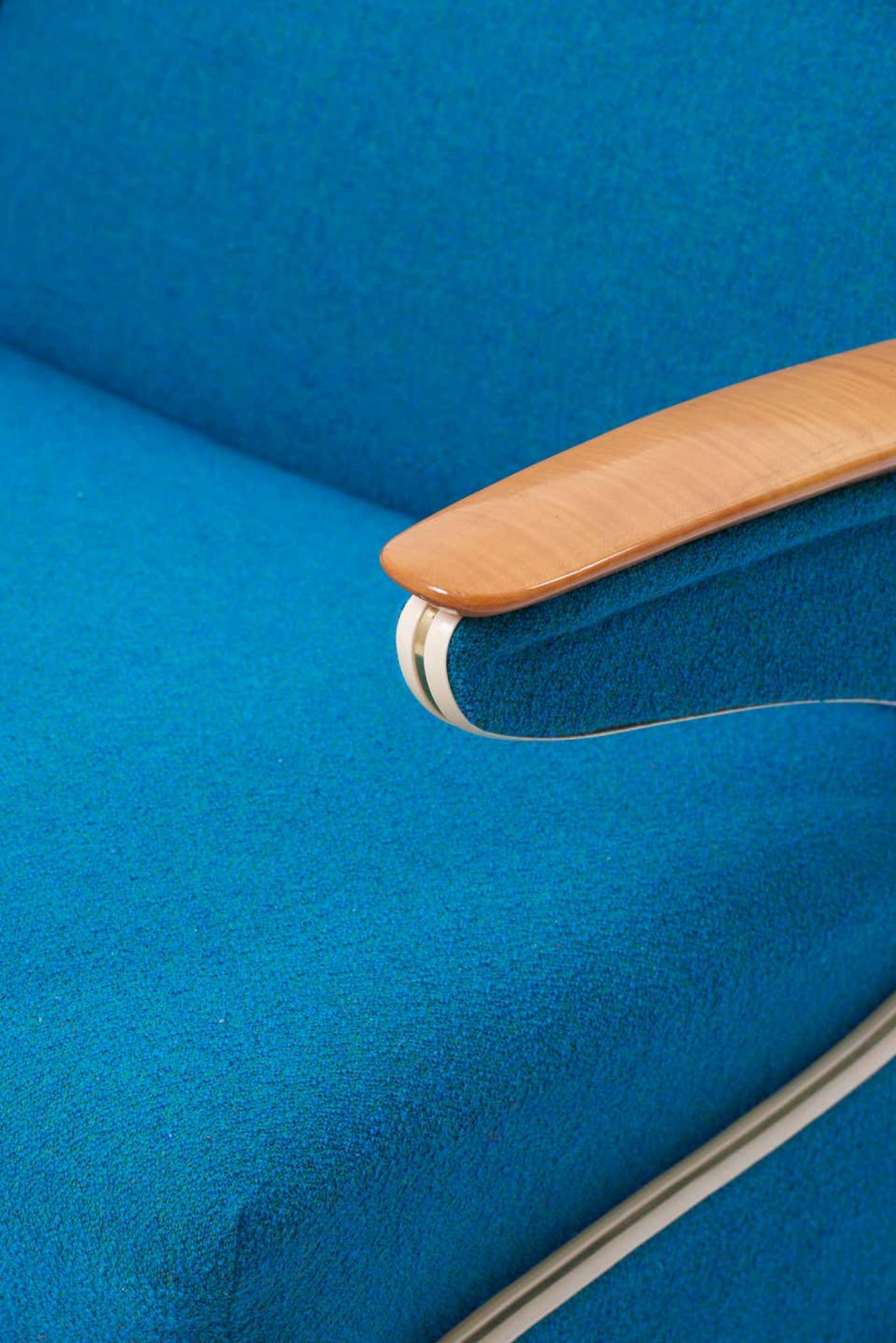 Upholstered Aerodynamic Lounge Chair, 1950s