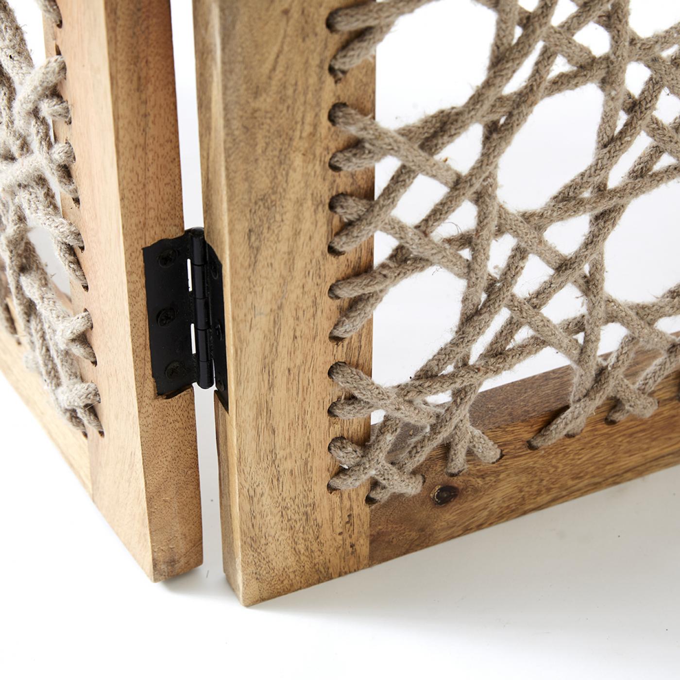 VINTAGE FOLDING SCREEN WITH ROPE PANELS