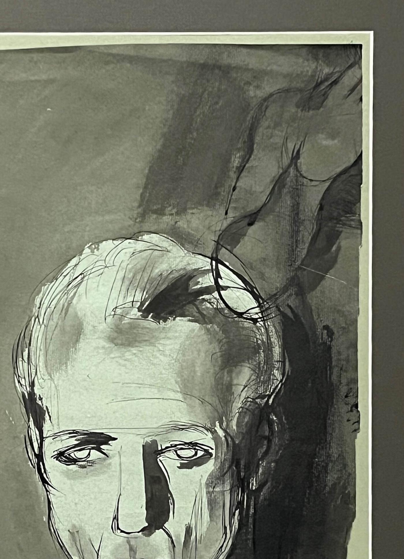 Van Day Truex - Van Day Truex Ink Wash and Watercolor Self-Portrait ...