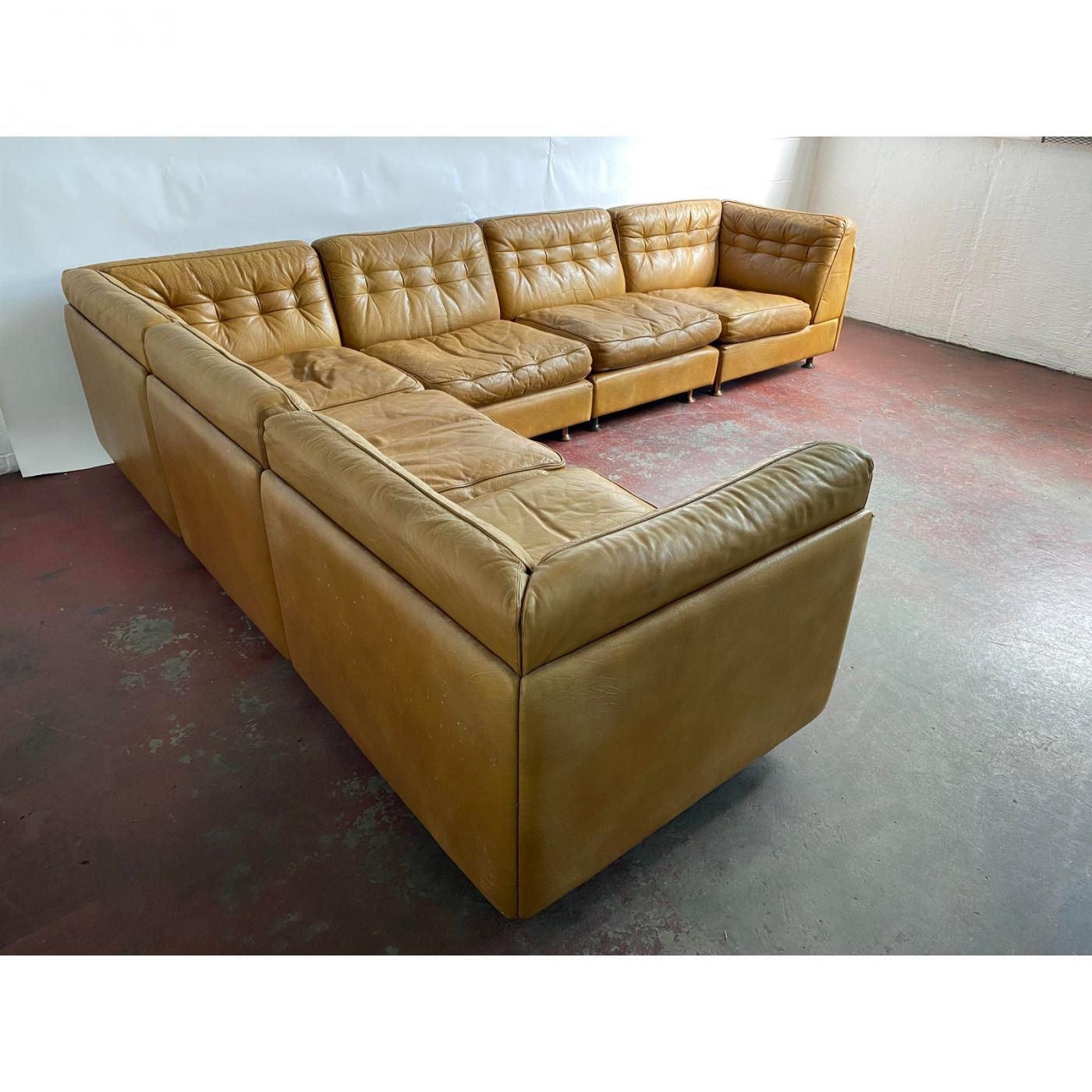 Vatne Mobler - Vatne Mobler Vintage Leather Sectional Sofa