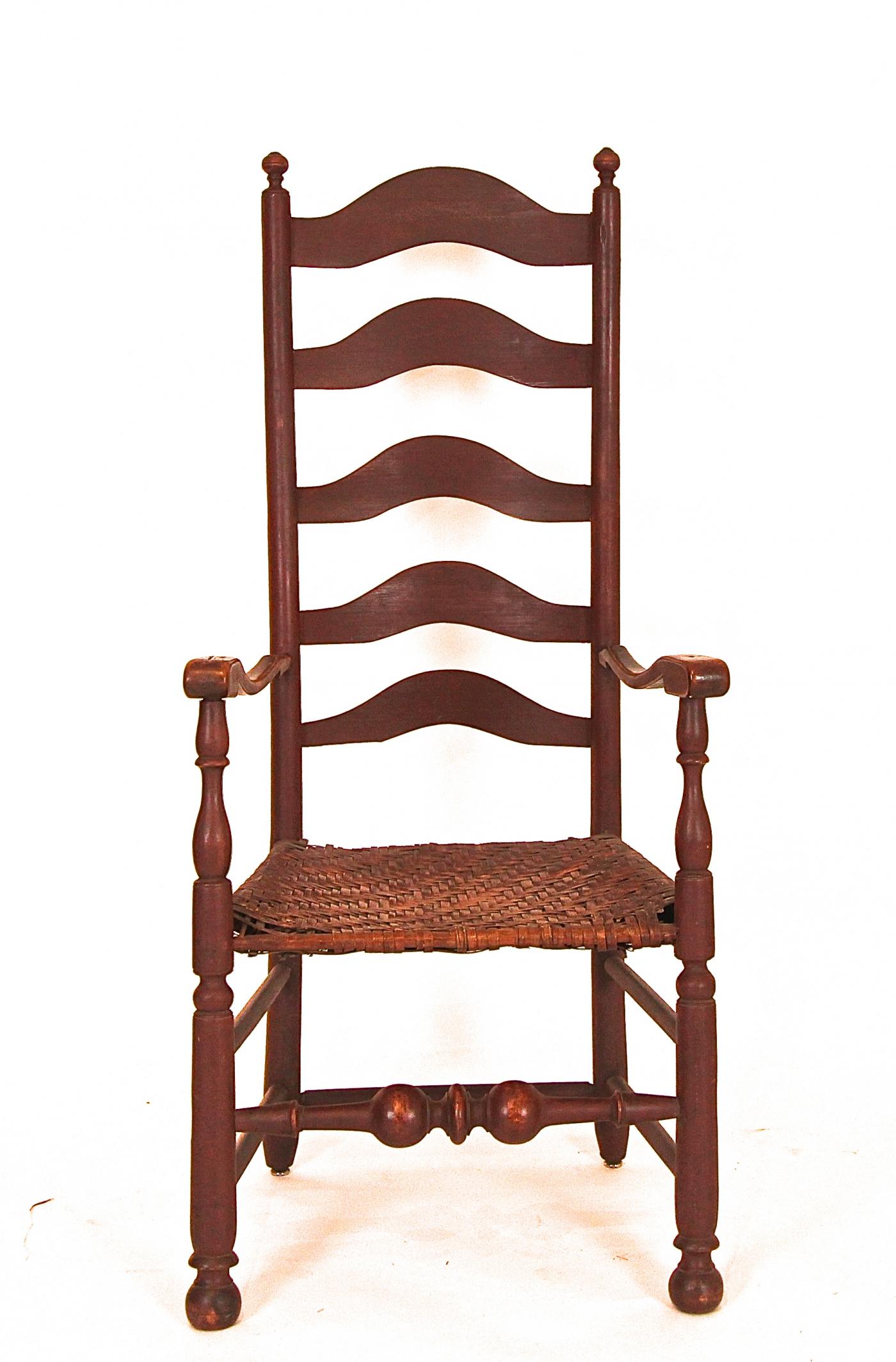 Very Tall Five-Slat Ladderback Arm Chair