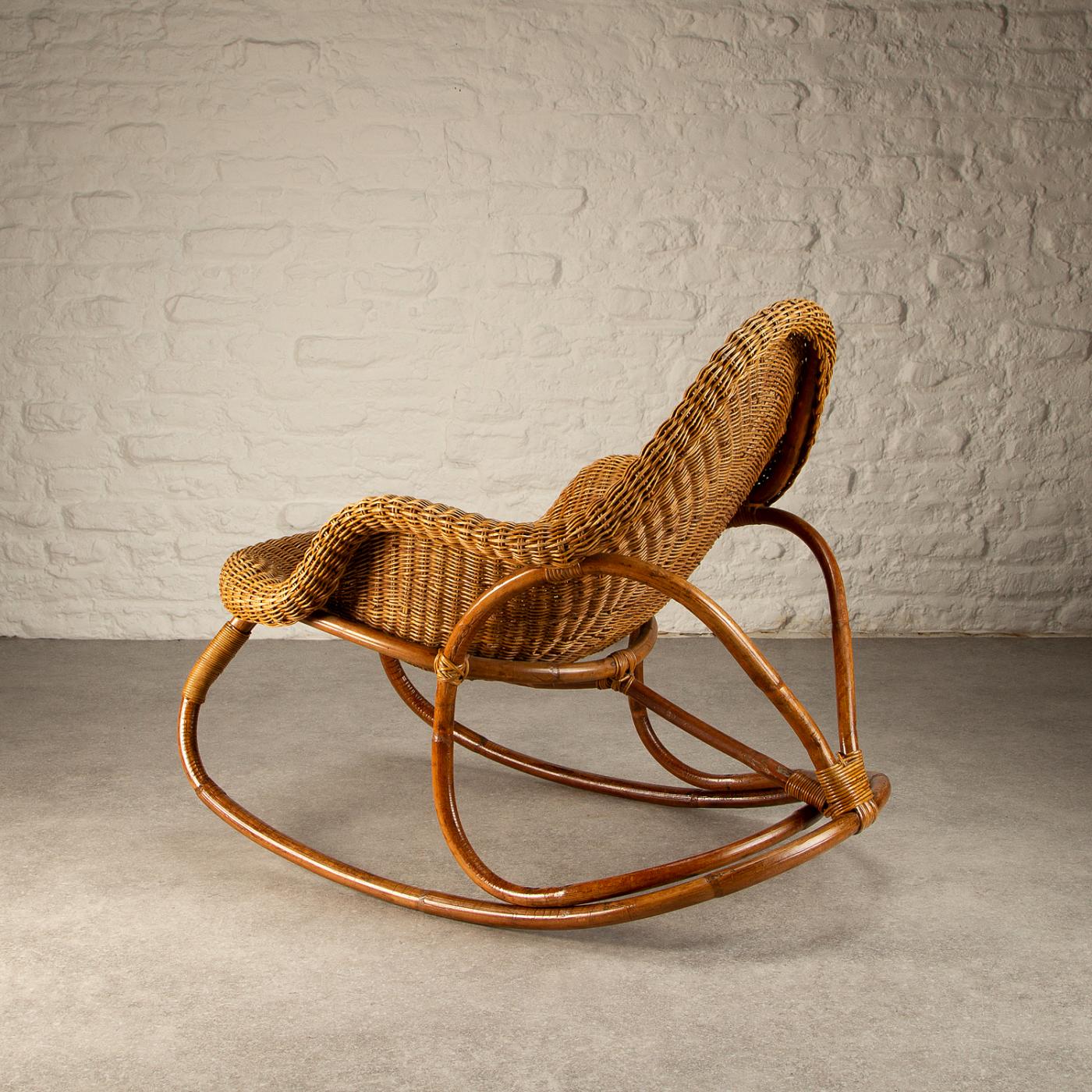 Victor Pierre Horta - Wicker Art Nouveau Rocking Chair, attr. Victor ...