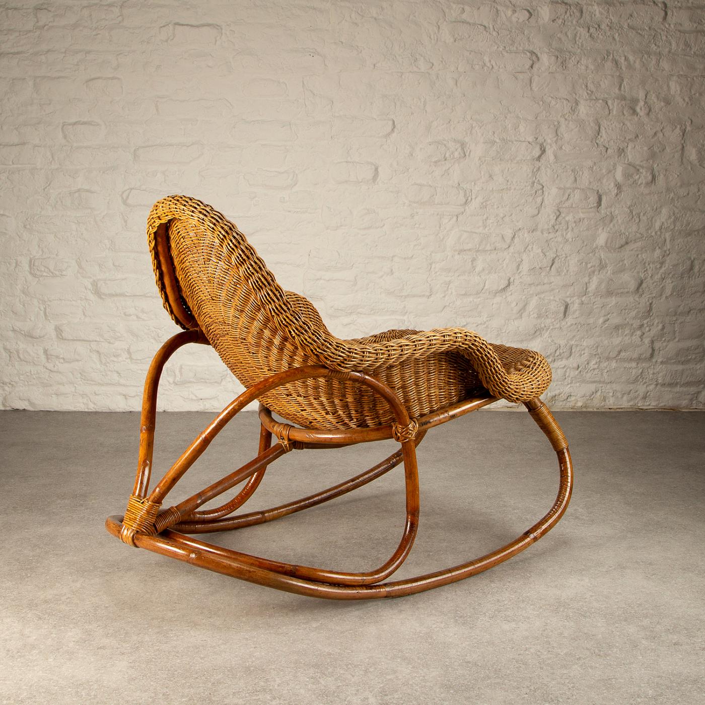 Victor Pierre Horta - Wicker Art Nouveau Rocking Chair, attr. Victor ...