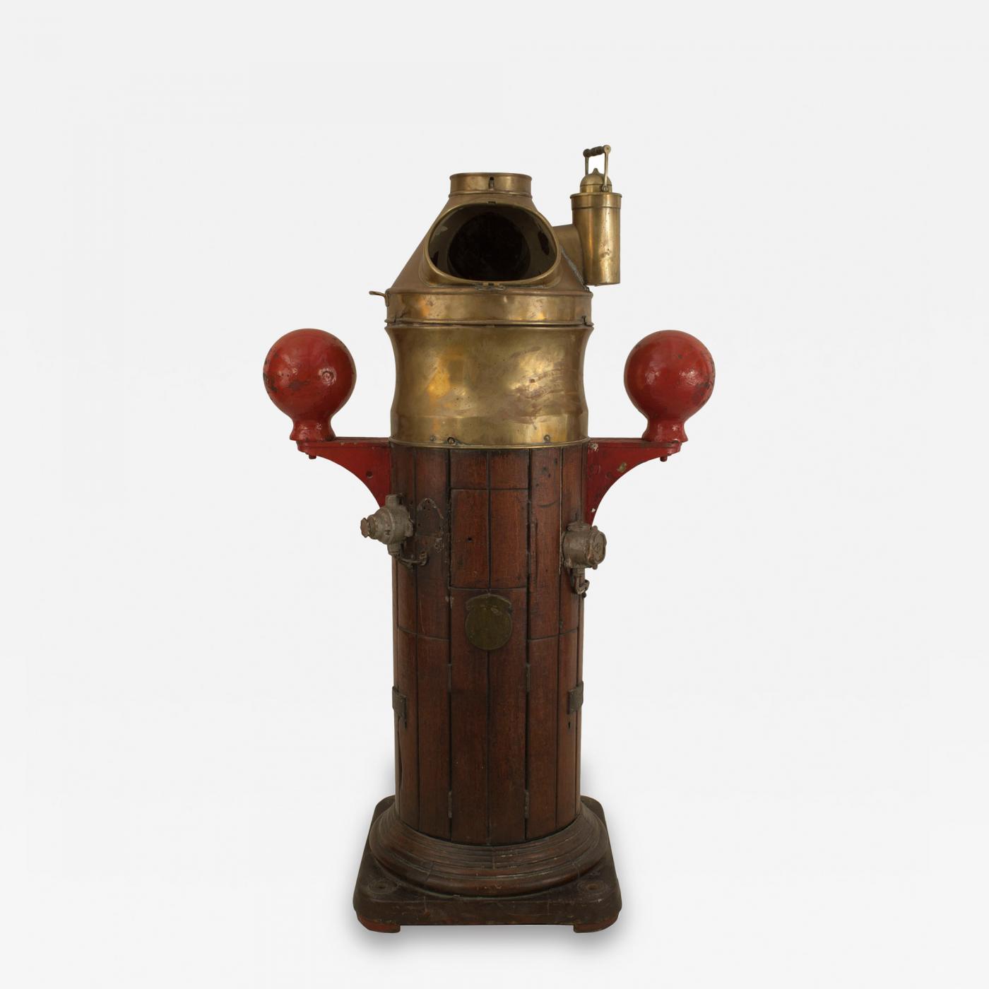 Victorian Brass & Wood Ship Binnacle