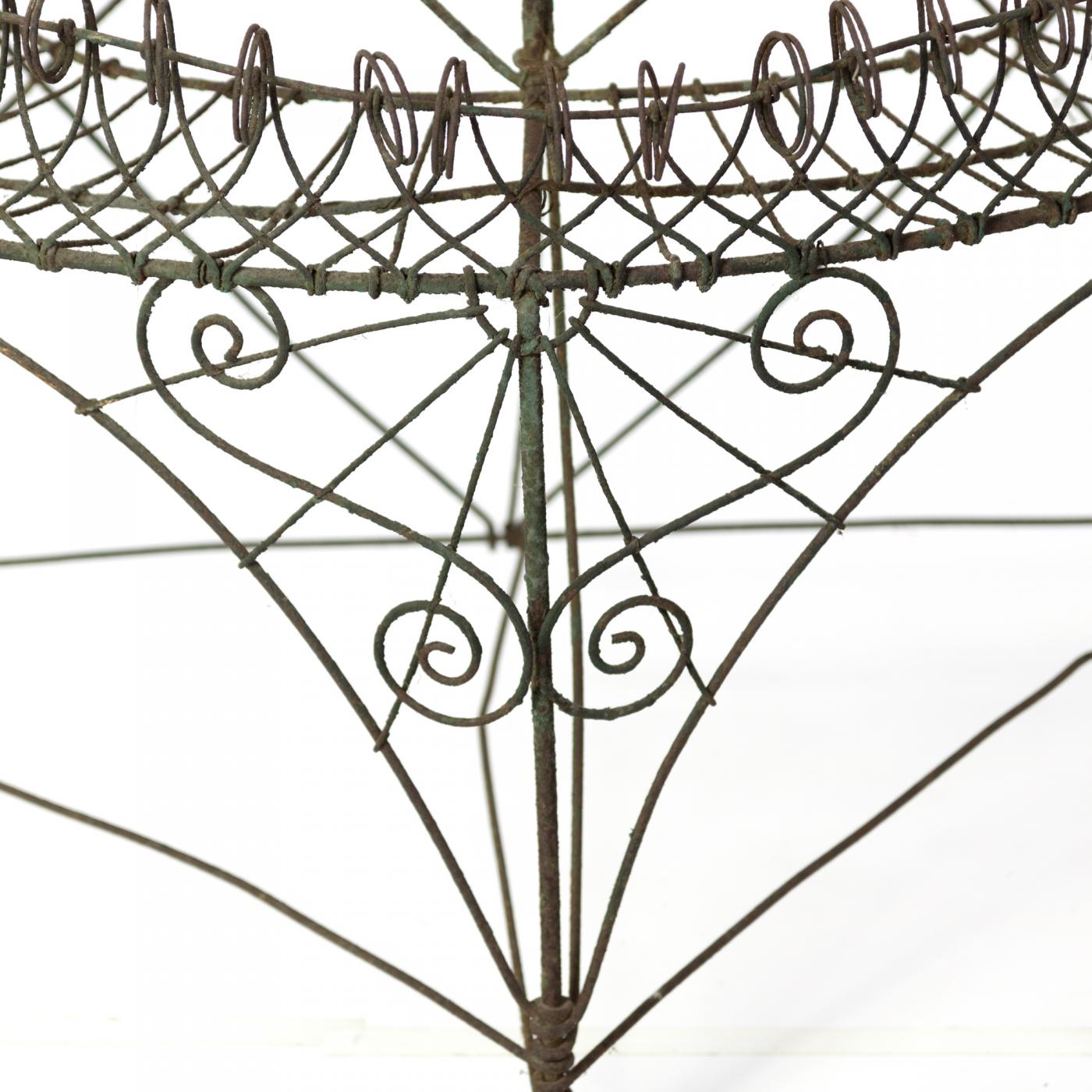 Victorian-Era French Wirework Demilune Planter, 19th Century.