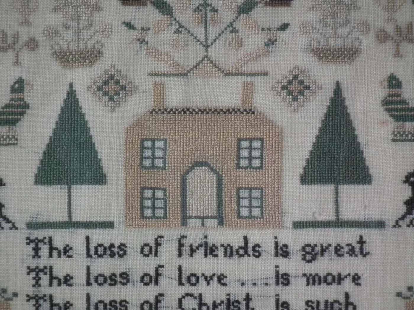 Victorian Folk Art Textile Sampler, Dated 1840 by Esther Nunn