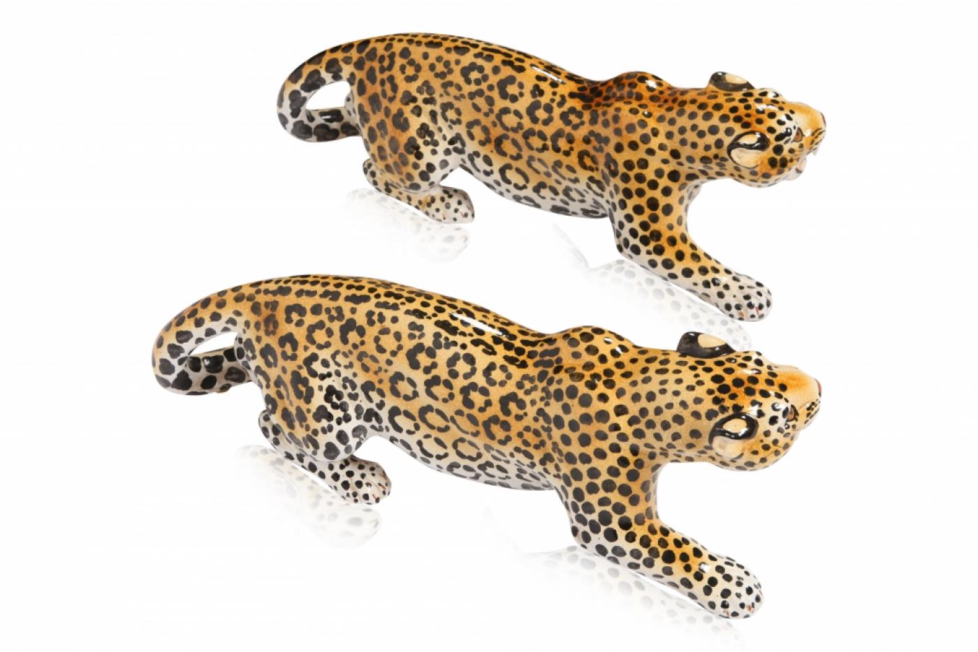 Vintage Ceramic Leopard Sculptures