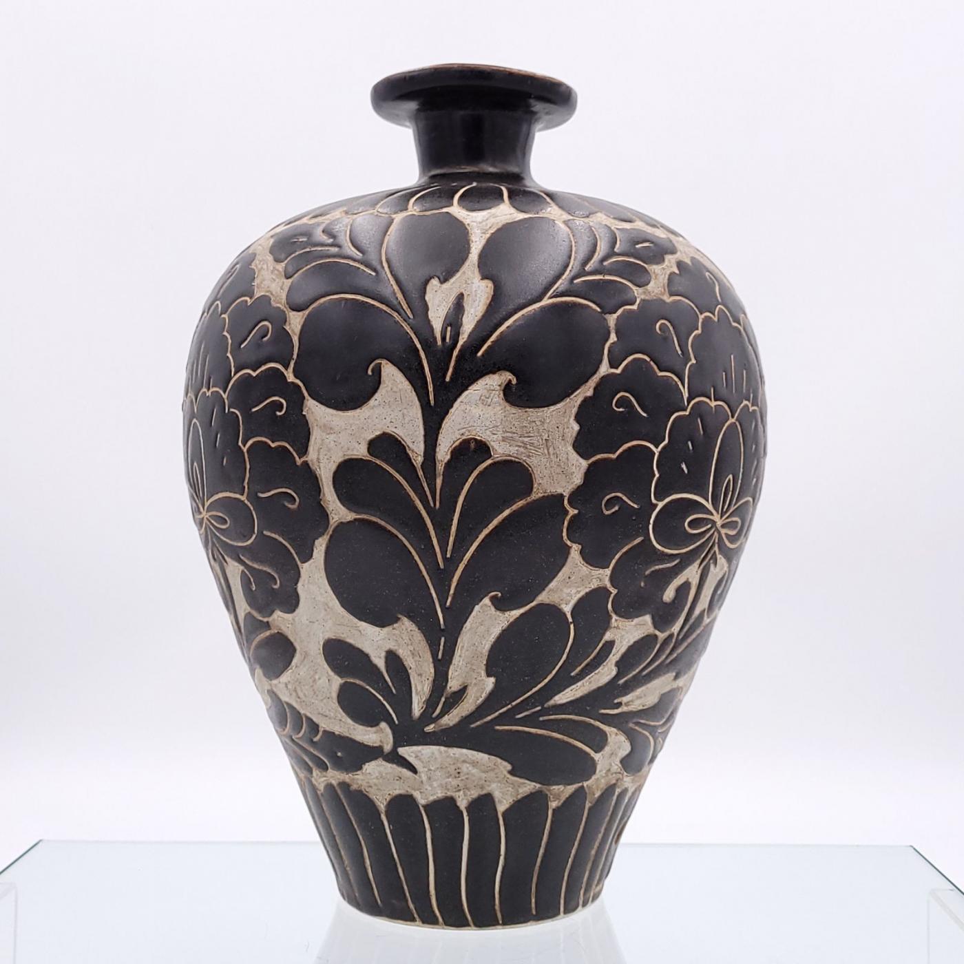 Vintage Copy of a Song Dynasty Vase or Chinese Mei Ding, Now a Lamp Base