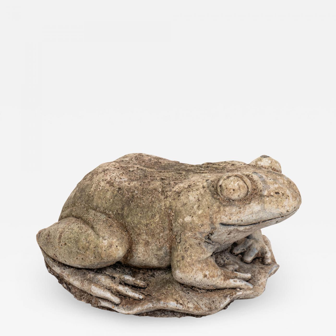 Vintage Crouching Frog Garden Ornament