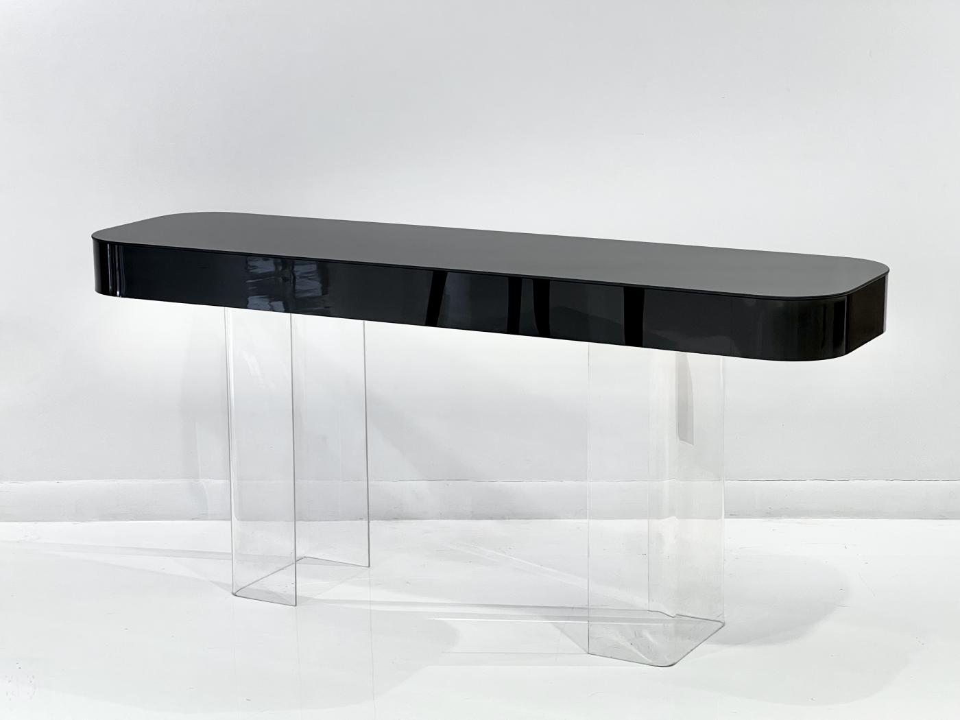 Vintage Curved Acrylic Console