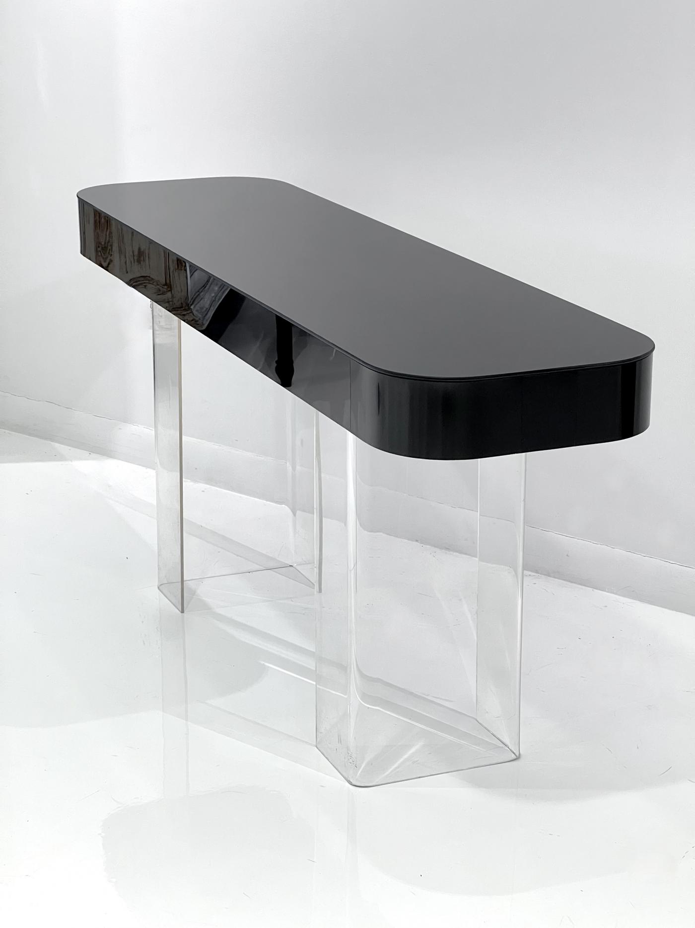 Vintage Curved Acrylic Console