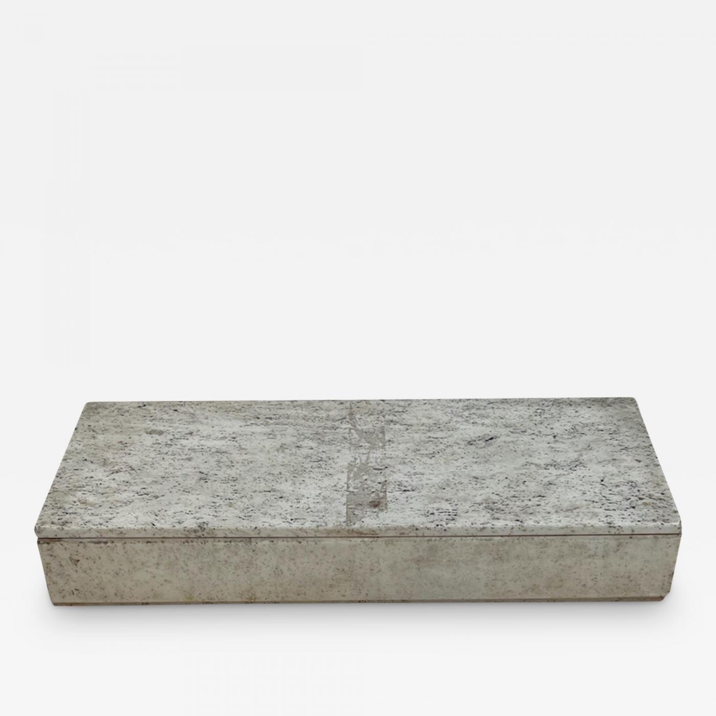 Vintage Decorative Travertine Box 1980s