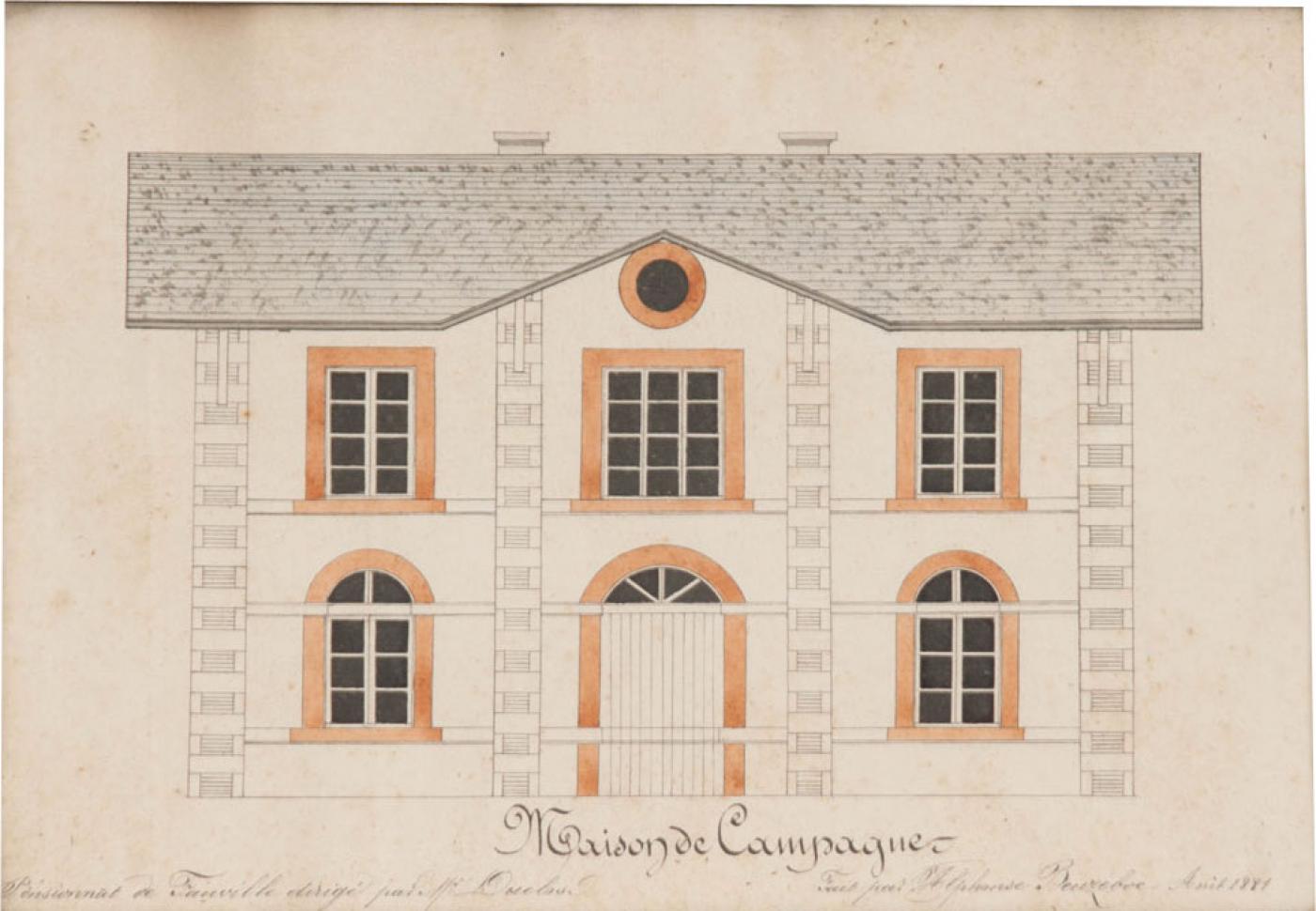 Vintage French Architectural Drawing