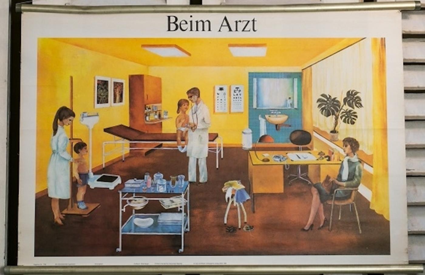 Vintage German Chart of Children's Doctor Visit