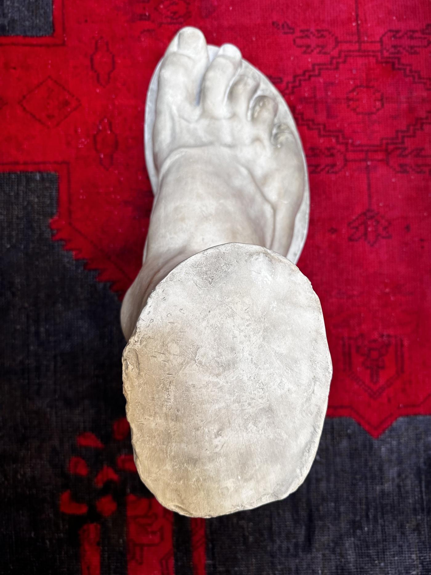 Vintage Italian " Foot " Handmade Plaster Sculpture 1970s