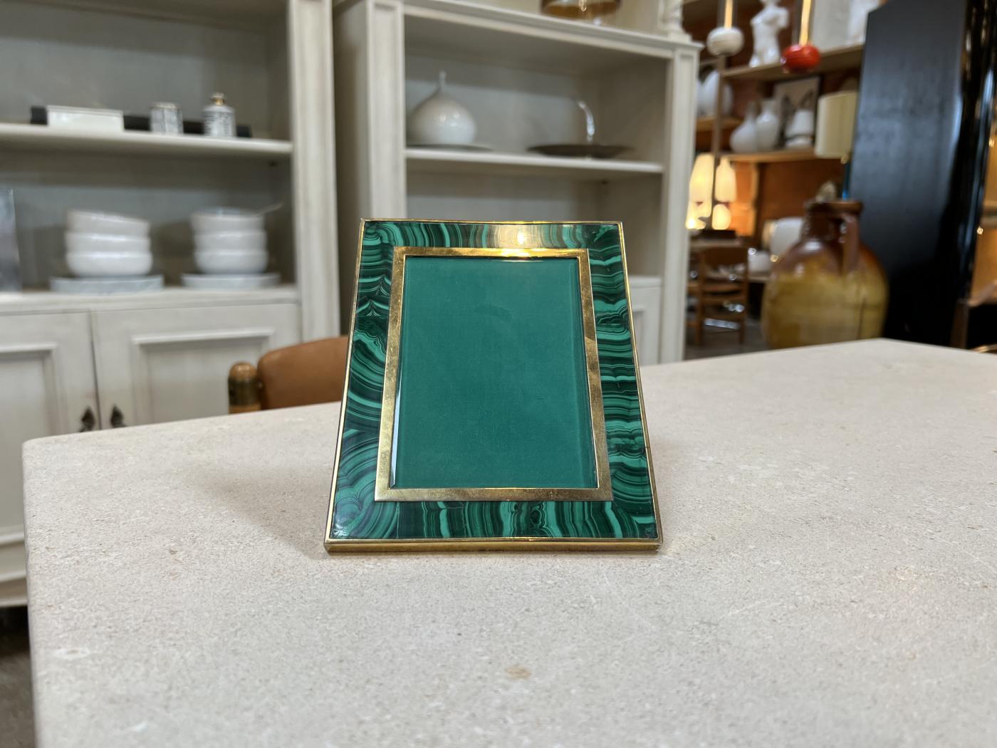 Vintage Italian Malachite Picture Frame 1960s