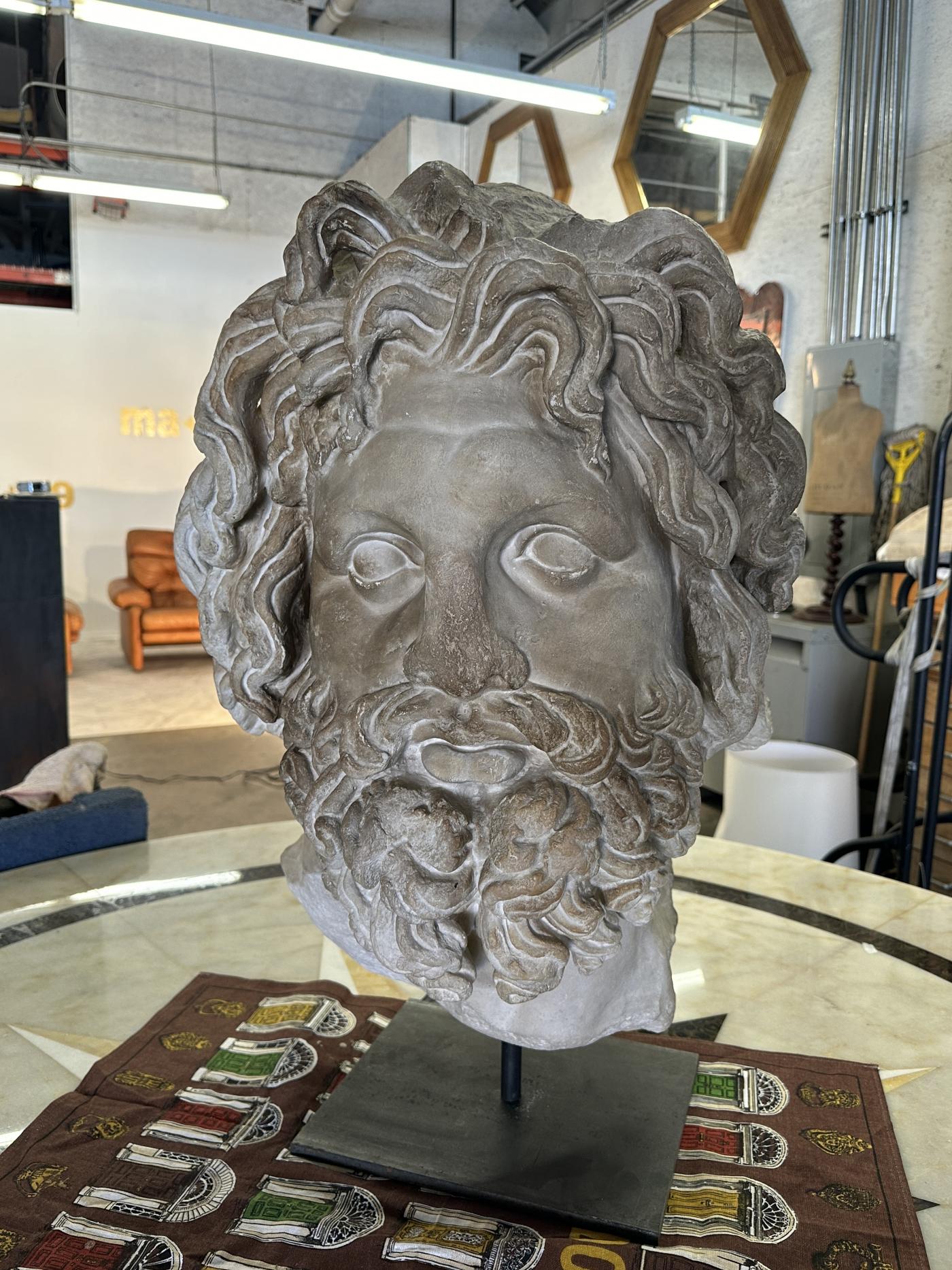 Vintage Italian Zeus Plaster Sculpture 1970s