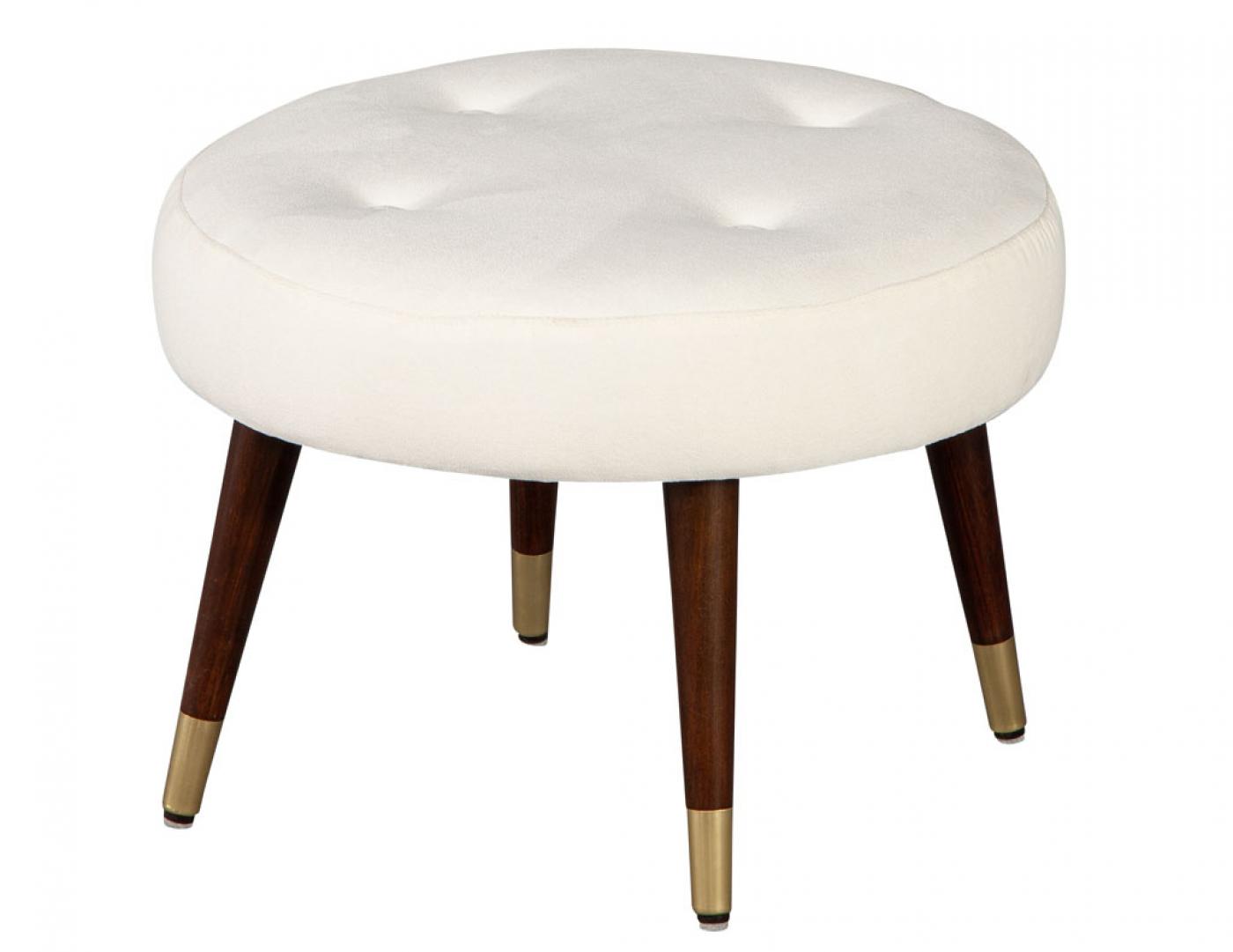 Vintage Mid-Century Modern Upholstered Footstool
