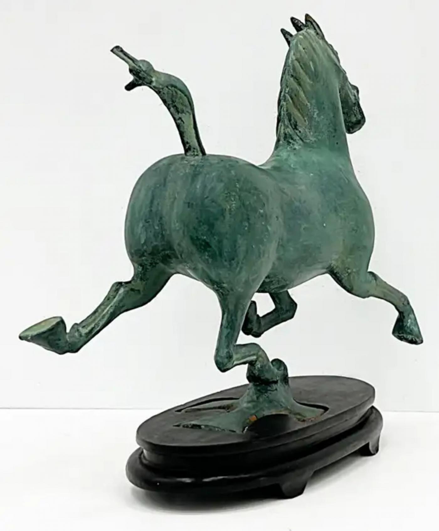 Vintage Midcentury Bronze Asian Style Horse Sculpture, Han Dynasty ...