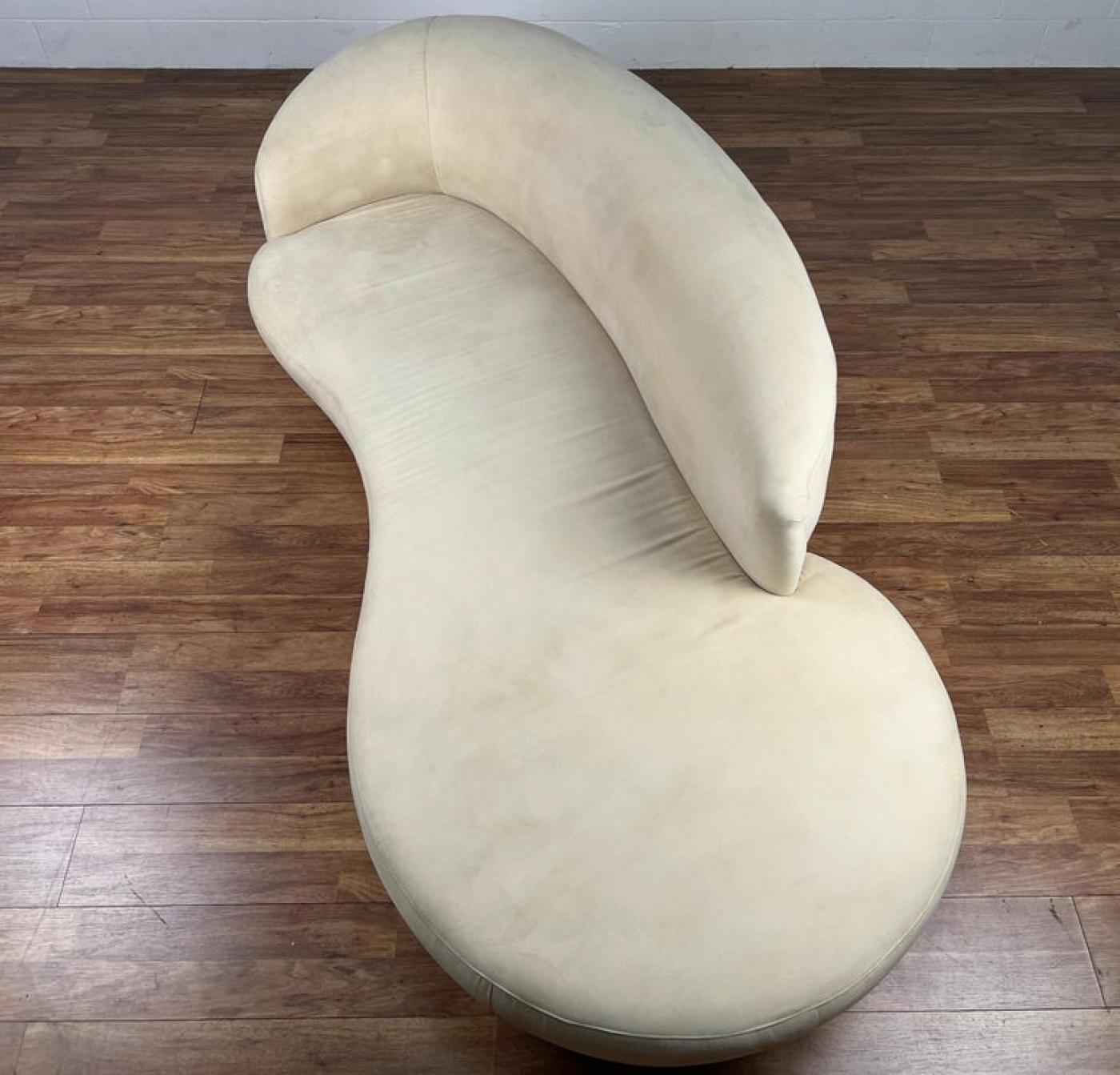 Vintage Modern Contemporary Curved Serpentine Sofa