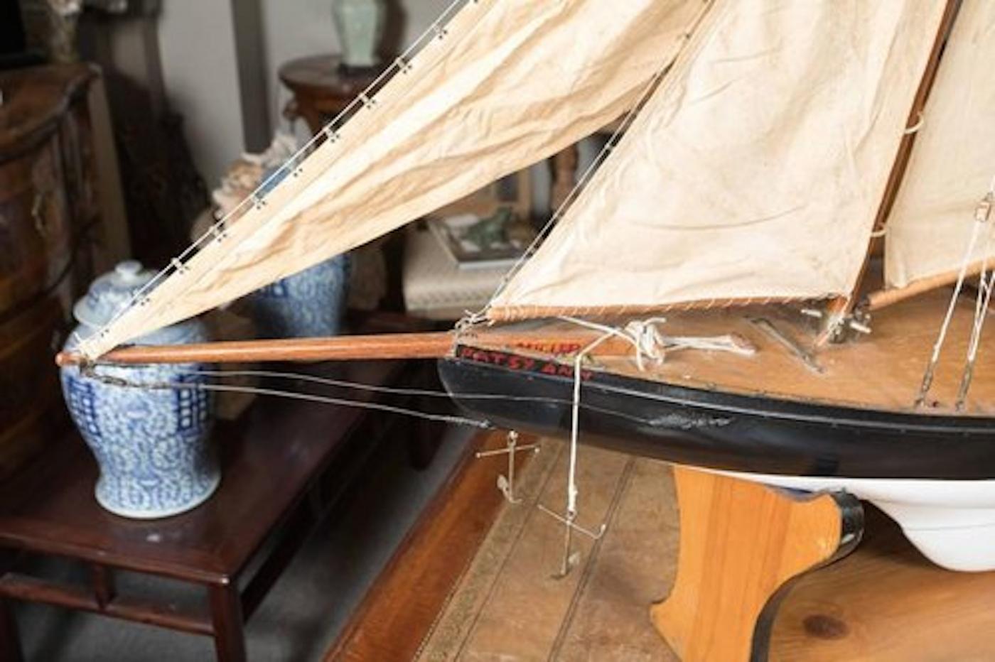 Vintage Schooner Model Sail Boat "Patsy-Ann"