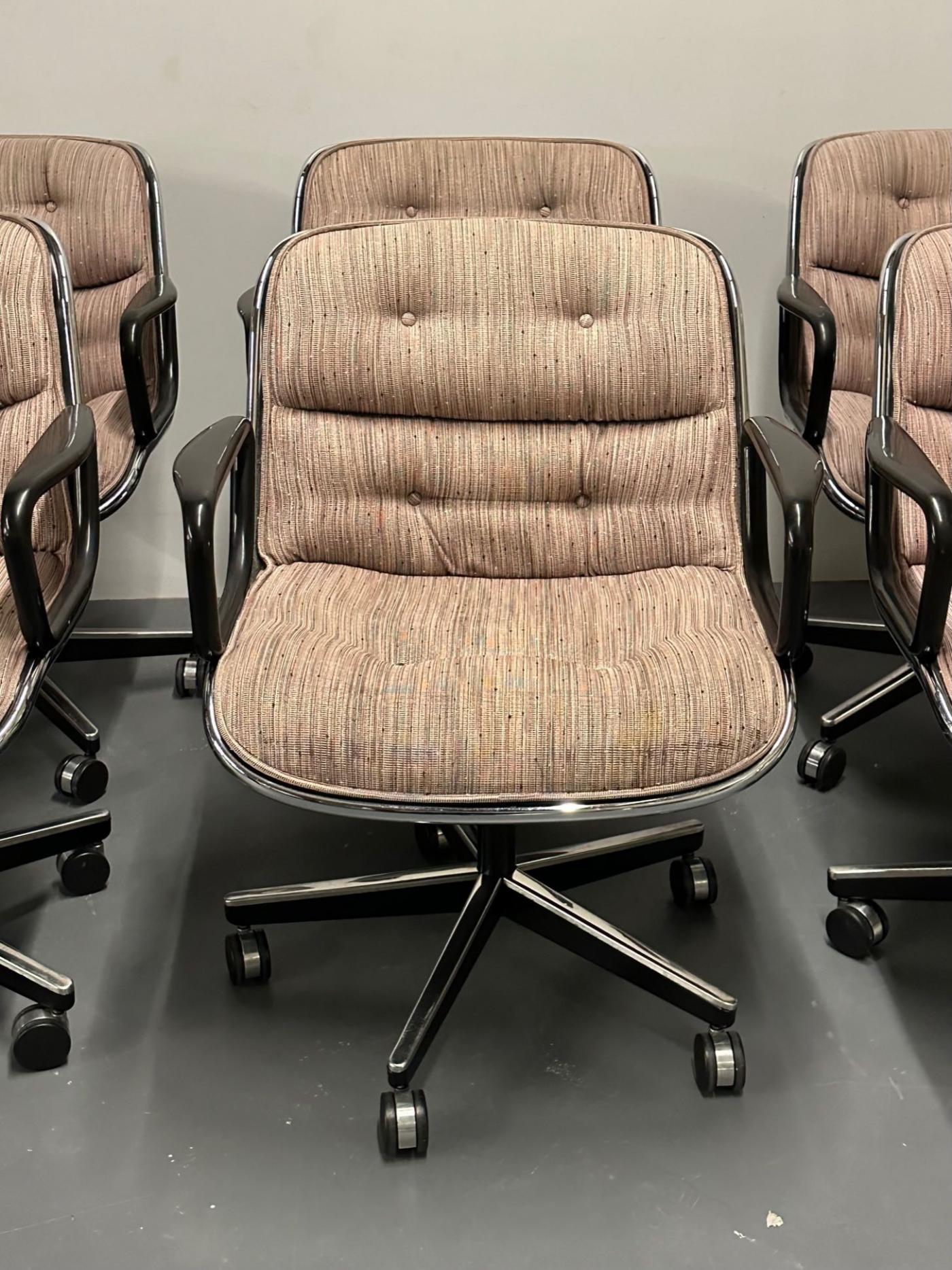 Vintage Set of Six Charles Pollock for Knoll Rolling Office / Desk ...