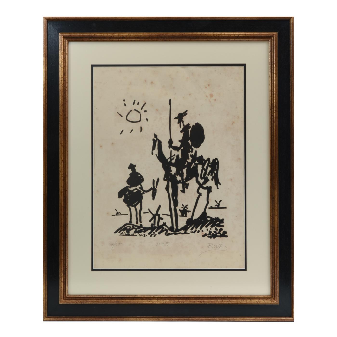 Pablo Picasso - Vintage Signed Lithograph Don Quixote Of Pablo Picasso