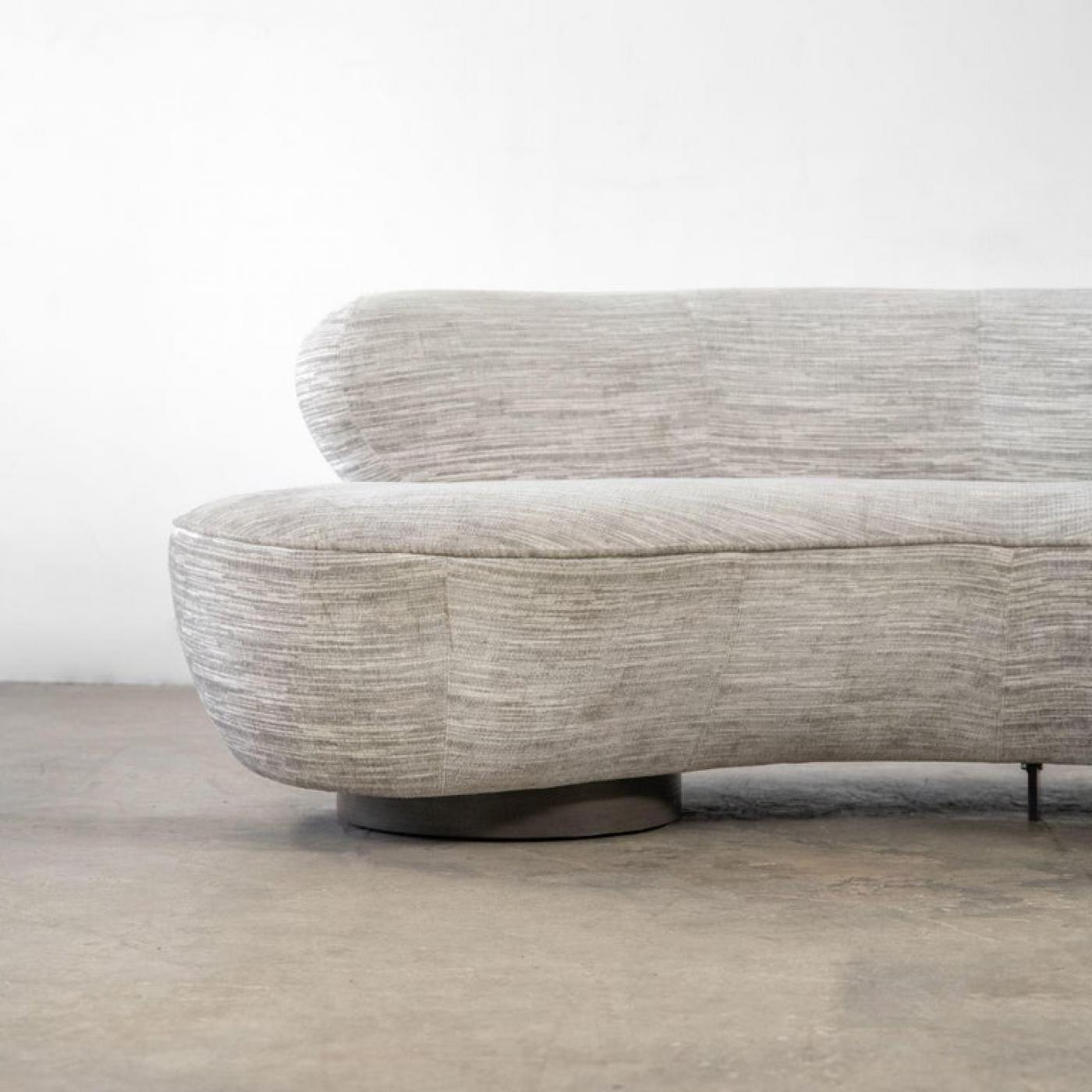 Vladimir Kagan - Vladimir Kagan Cloud Sofa for Directional with Stained Oak Pedestal Bases