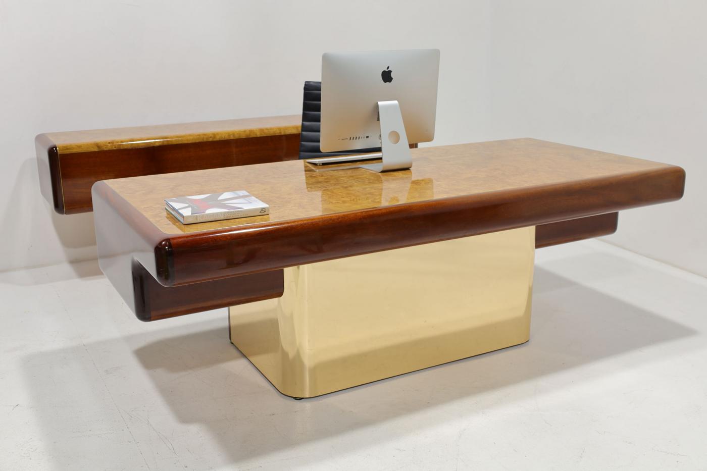 Vladimir Kagan - Vladimir Kagan Design Desk in Burl and Mahogany with ...
