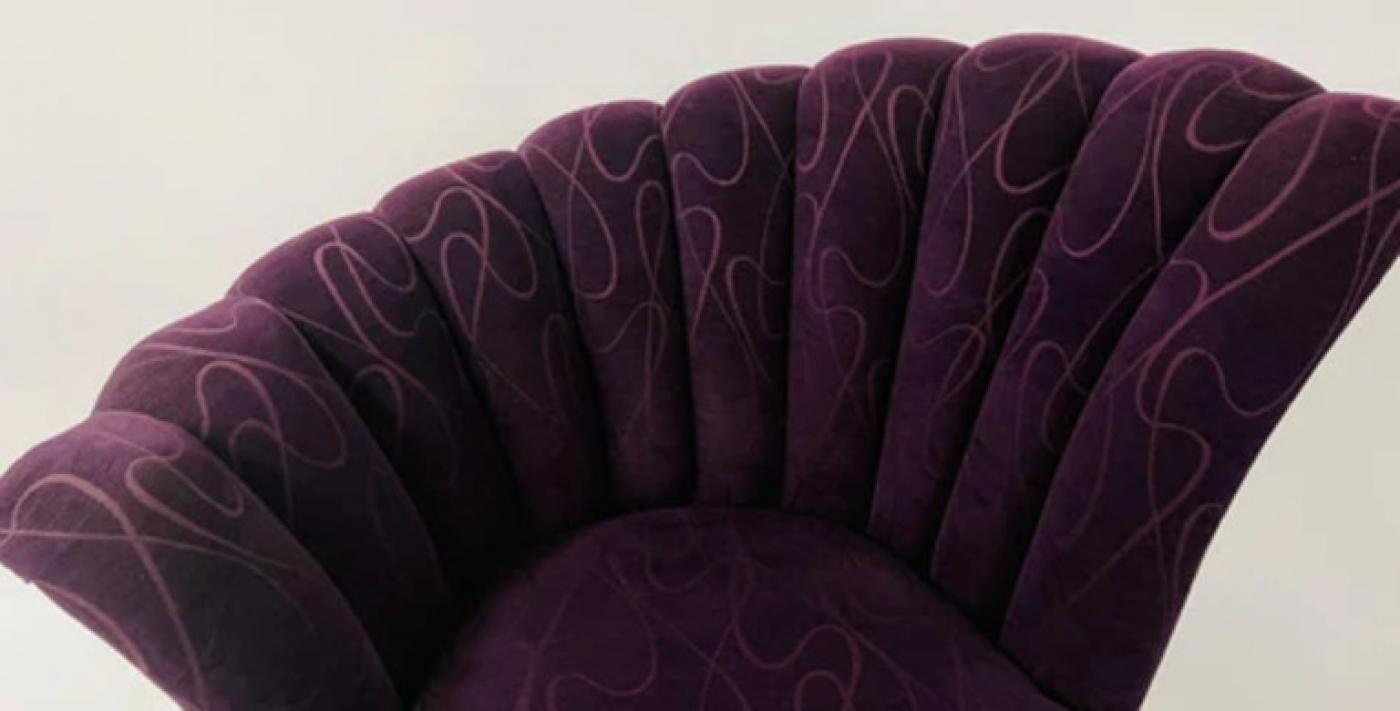 Vladimir Kagan - Vladimir Kagan Style Mid- Century Modern Purple Fan ...