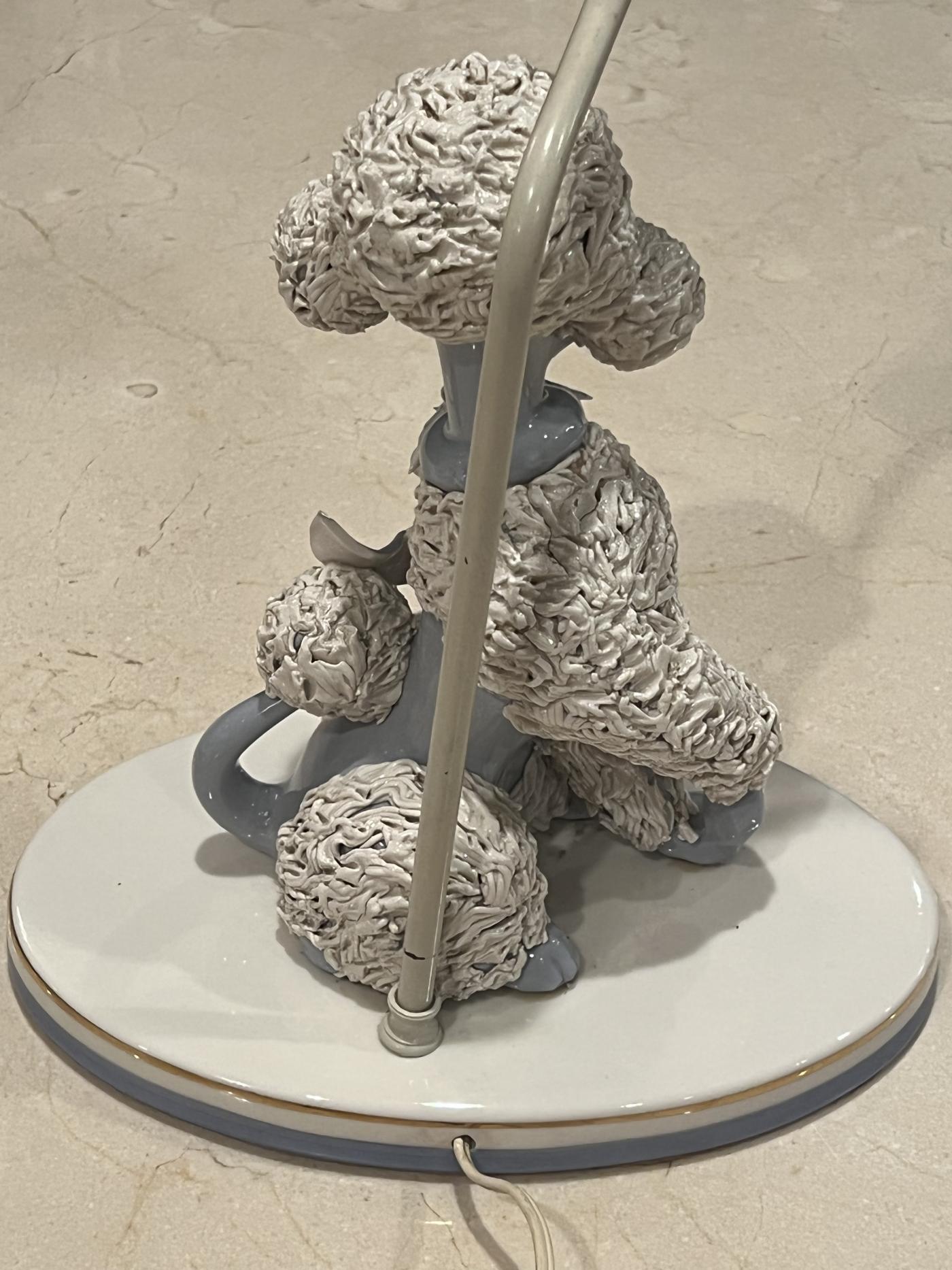 WONDERFUL PAIR OF MID CENTURY ITALIAN CERAMIC POODLE LAMPS