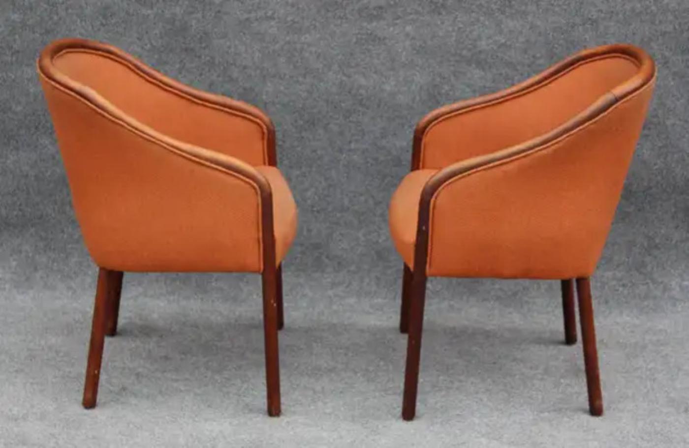 Ward Bennett - Pair of Mid-Century Modern Walnut Armchair Side Chairs ...