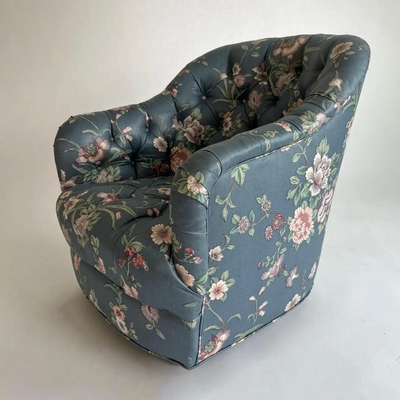 Ward Bennett - Vintage Tufted Ward Bennett Chair on Casters