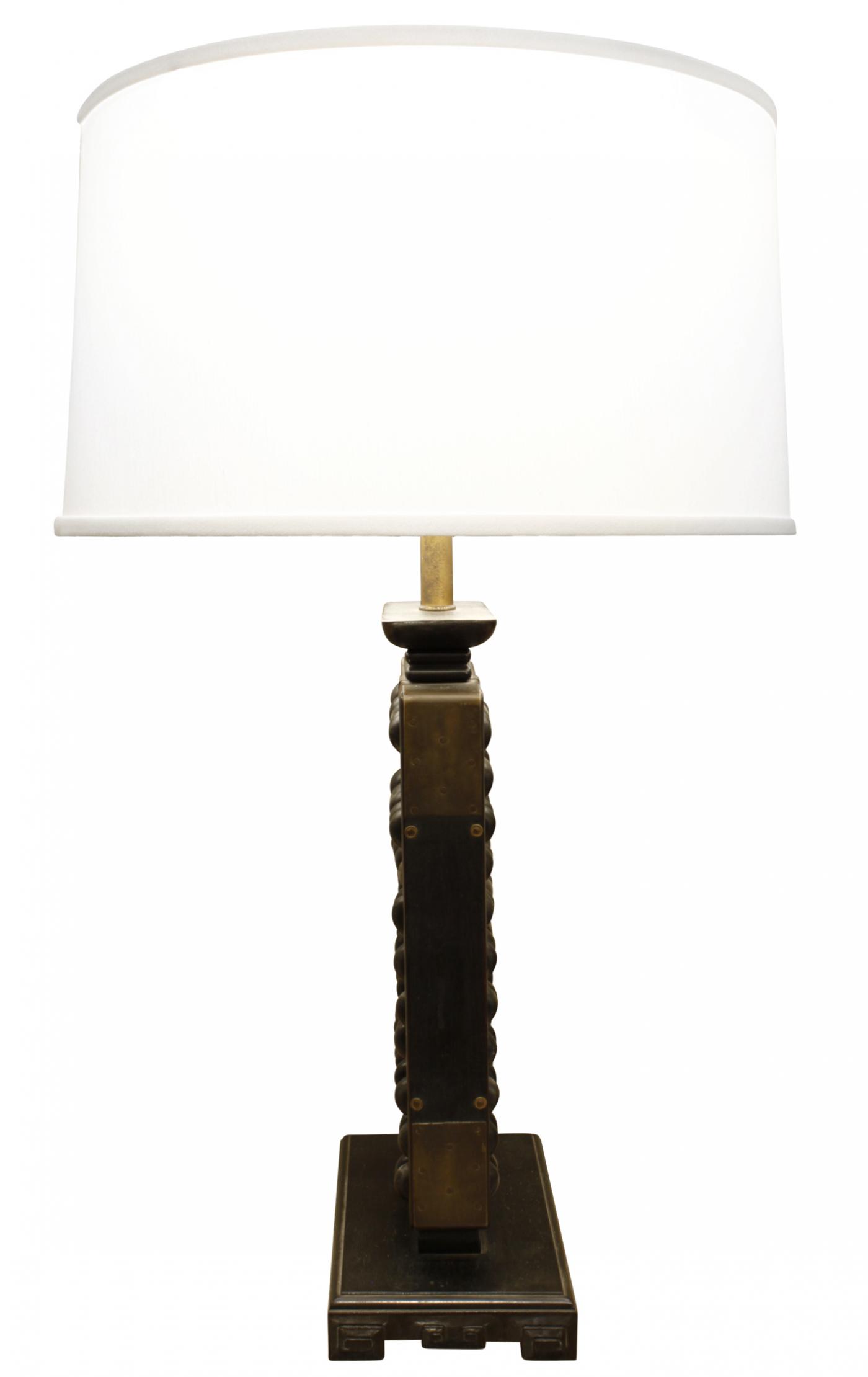 Warren Kessler - Abacus Table Lamp with Brass Accents 1940s