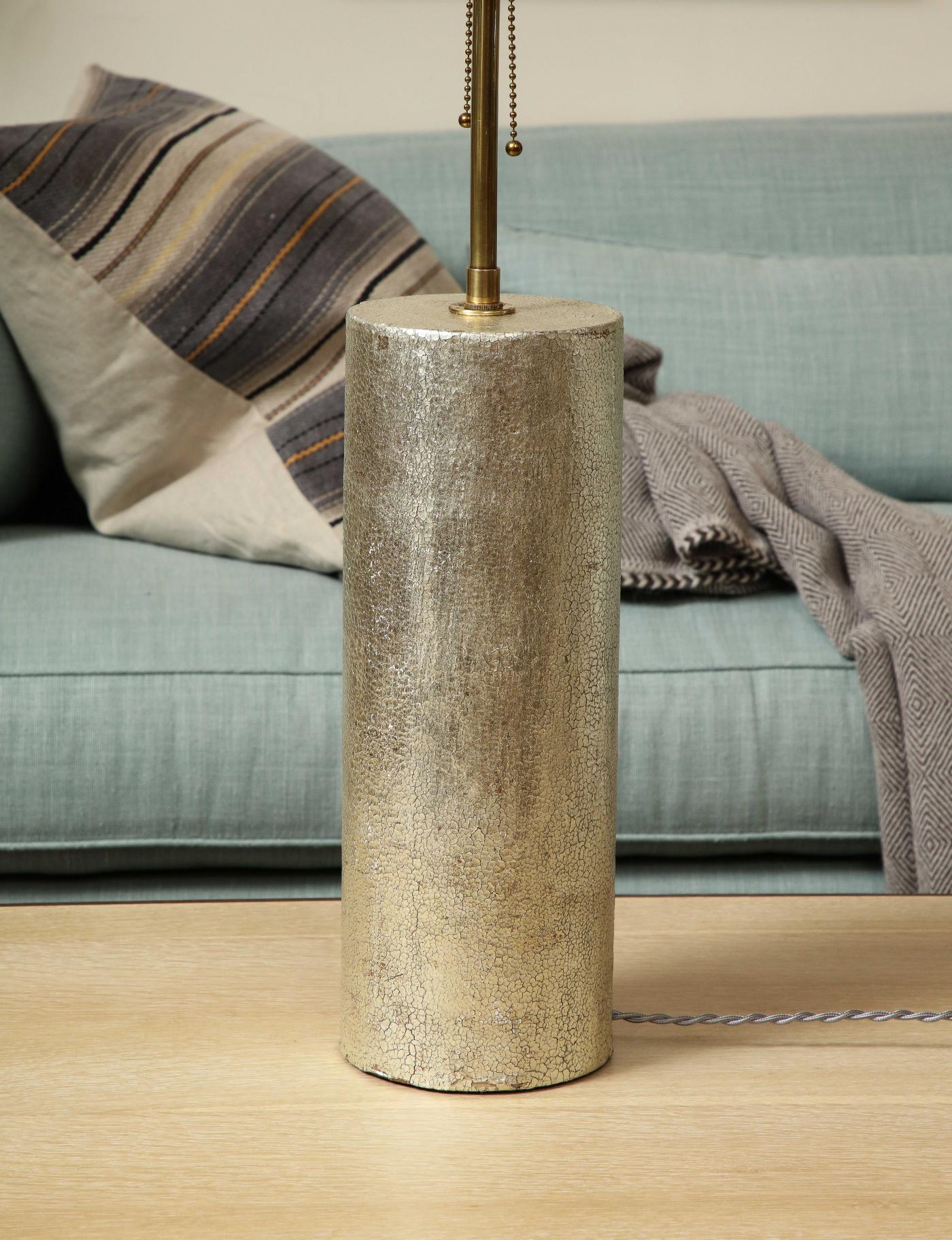 White Gold Cylinder Lamp