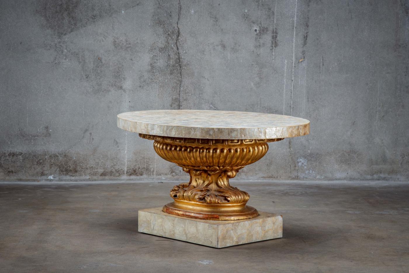 William "Billy" Haines - BILLY HAINES OVAL SHELL INLAID TOP TABLE