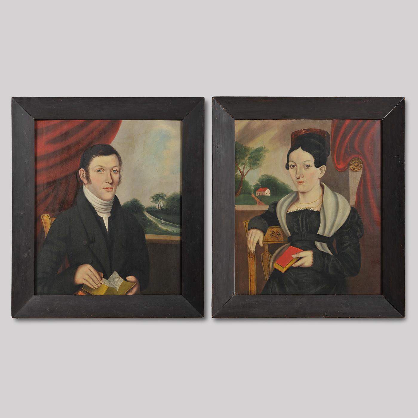 William Bonnell - RARE PAIR OF PORTRAITS, HUSBAND AND WIFE