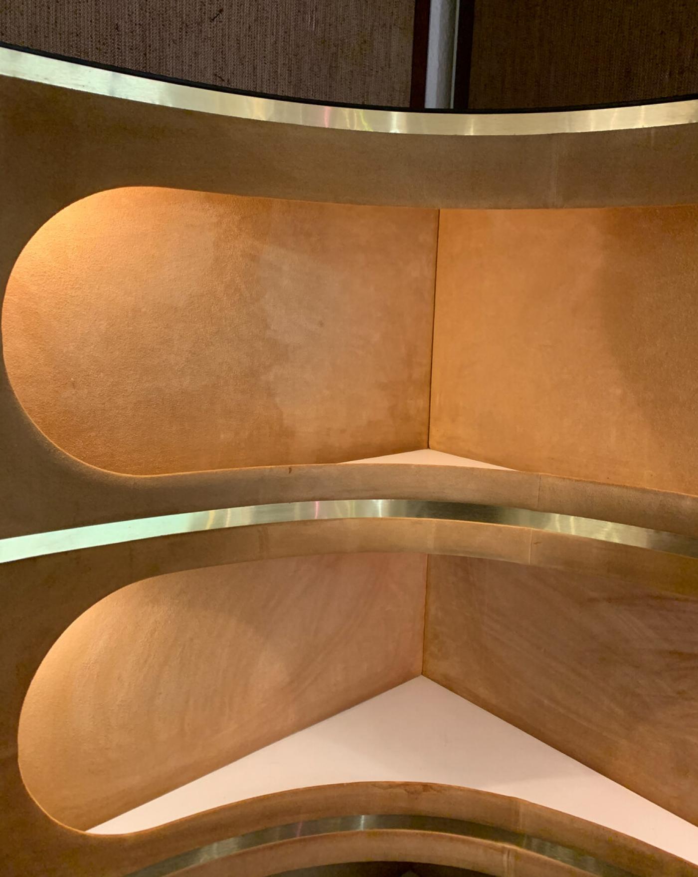 Willy Rizzo - Mid-Century Modern Suede Bar by Willy Rizzo with One ...