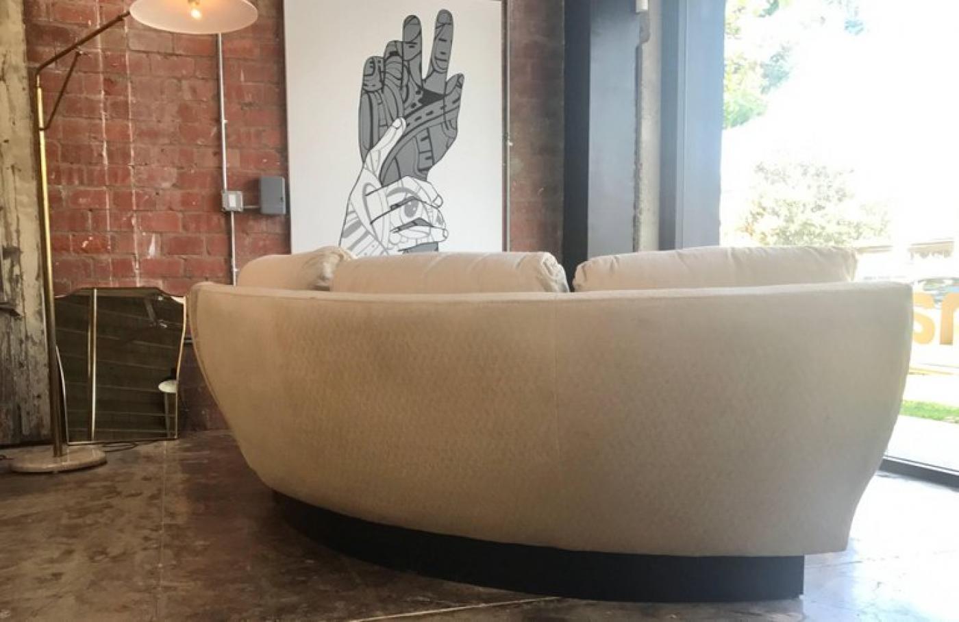 Willy Rizzo - Willy Rizzo Large Curved Sectional Sofa, Italy, 1960